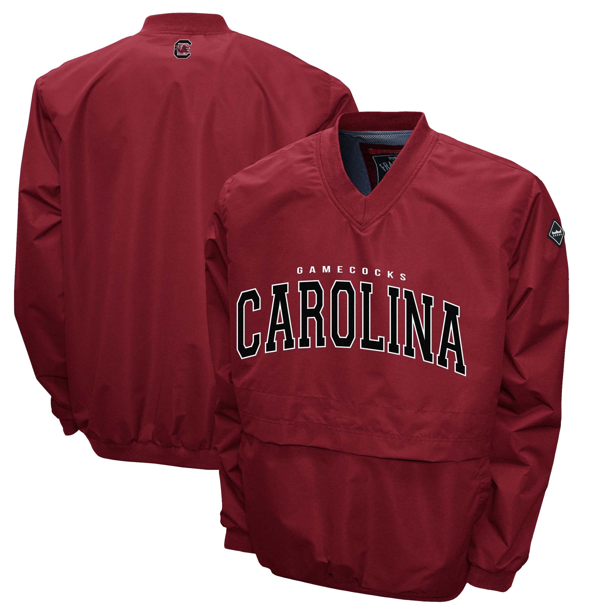 Men's Franchise Club Garnet South Carolina Gamecocks Windshell FC Member V-Neck Pullover Jacket ...