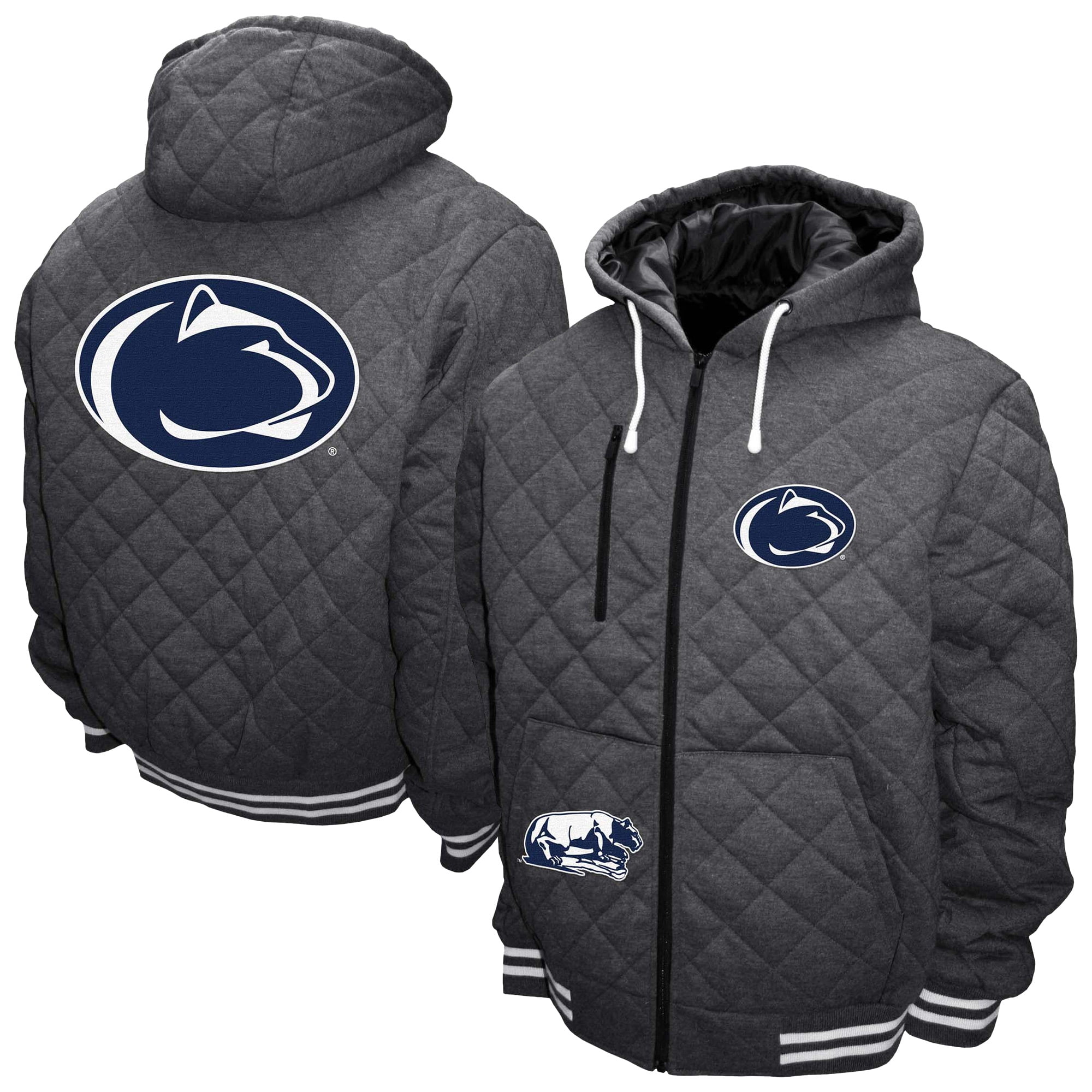 Men's Franchise Club Gray Penn State Nittany Lions Diamond Quilted Full ...