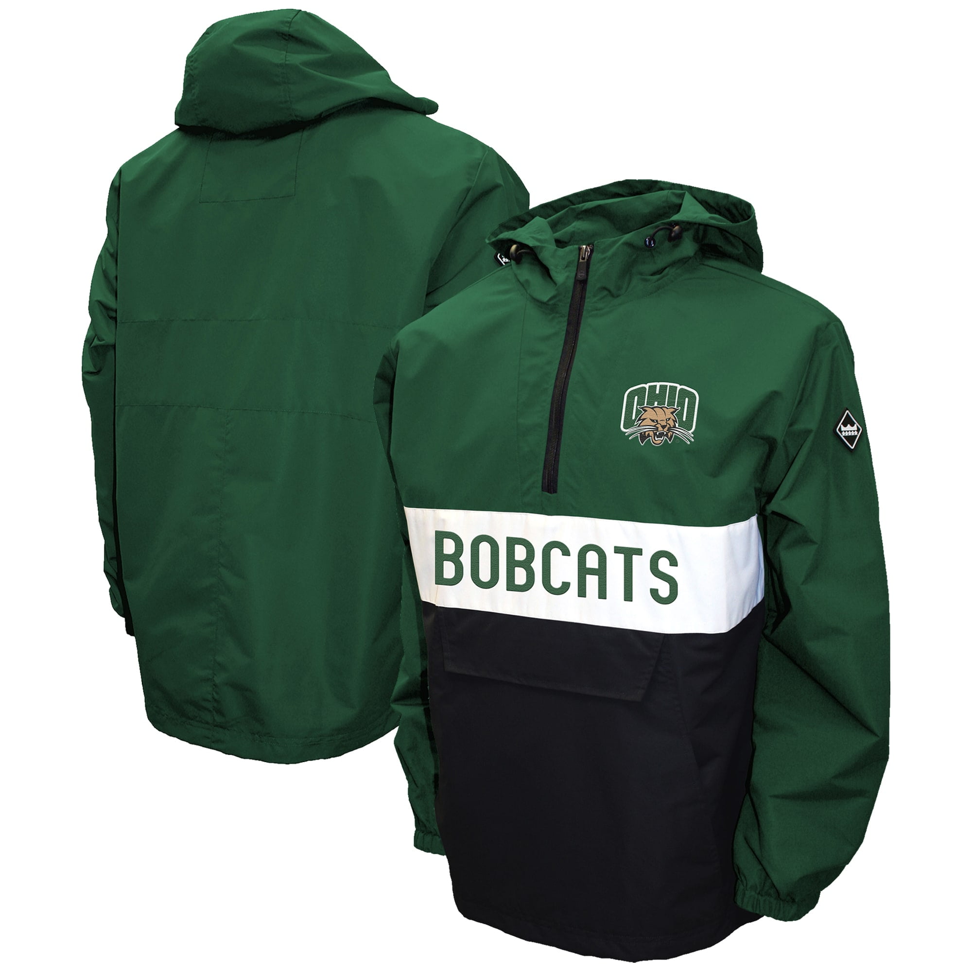 Men's Franchise Club Green Ohio Bobcats Alpha Anorak Half-Zip Pullover ...