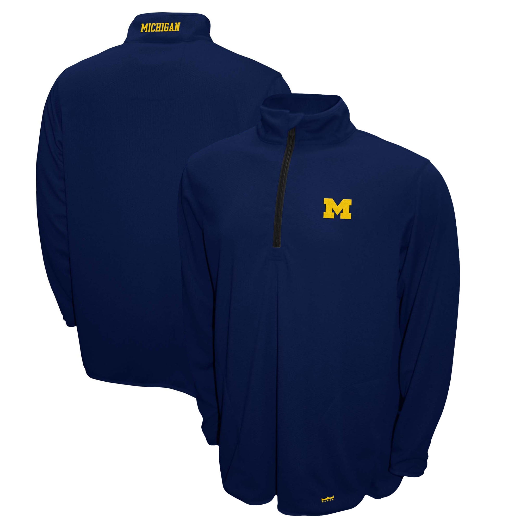 Men's Franchise Club Navy Michigan Wolverines Breeze Quarter-Zip Pullover - Walmart.com