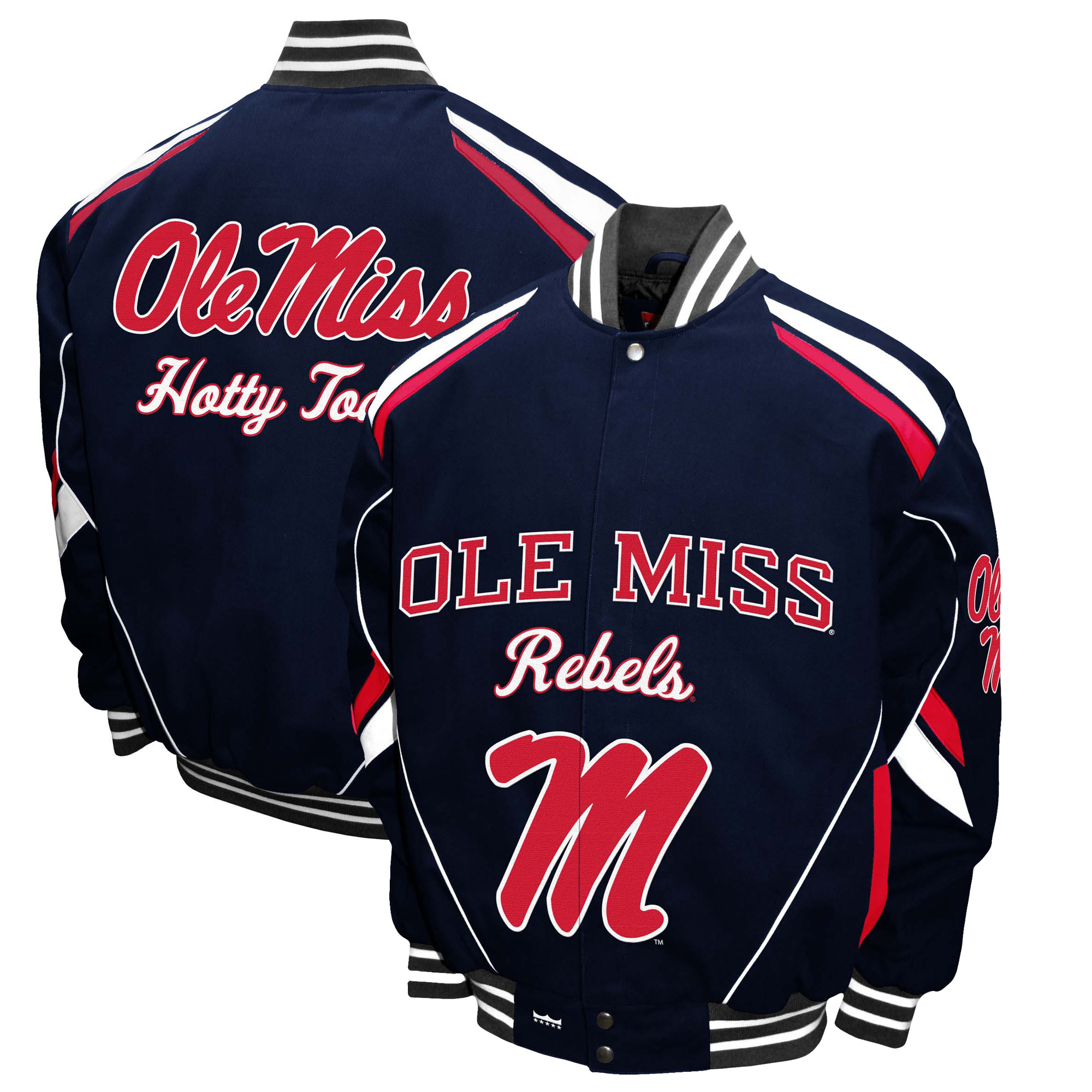Men's Franchise Club Navy Ole Miss Rebels Stout Twill Full-Snap Jacket ...