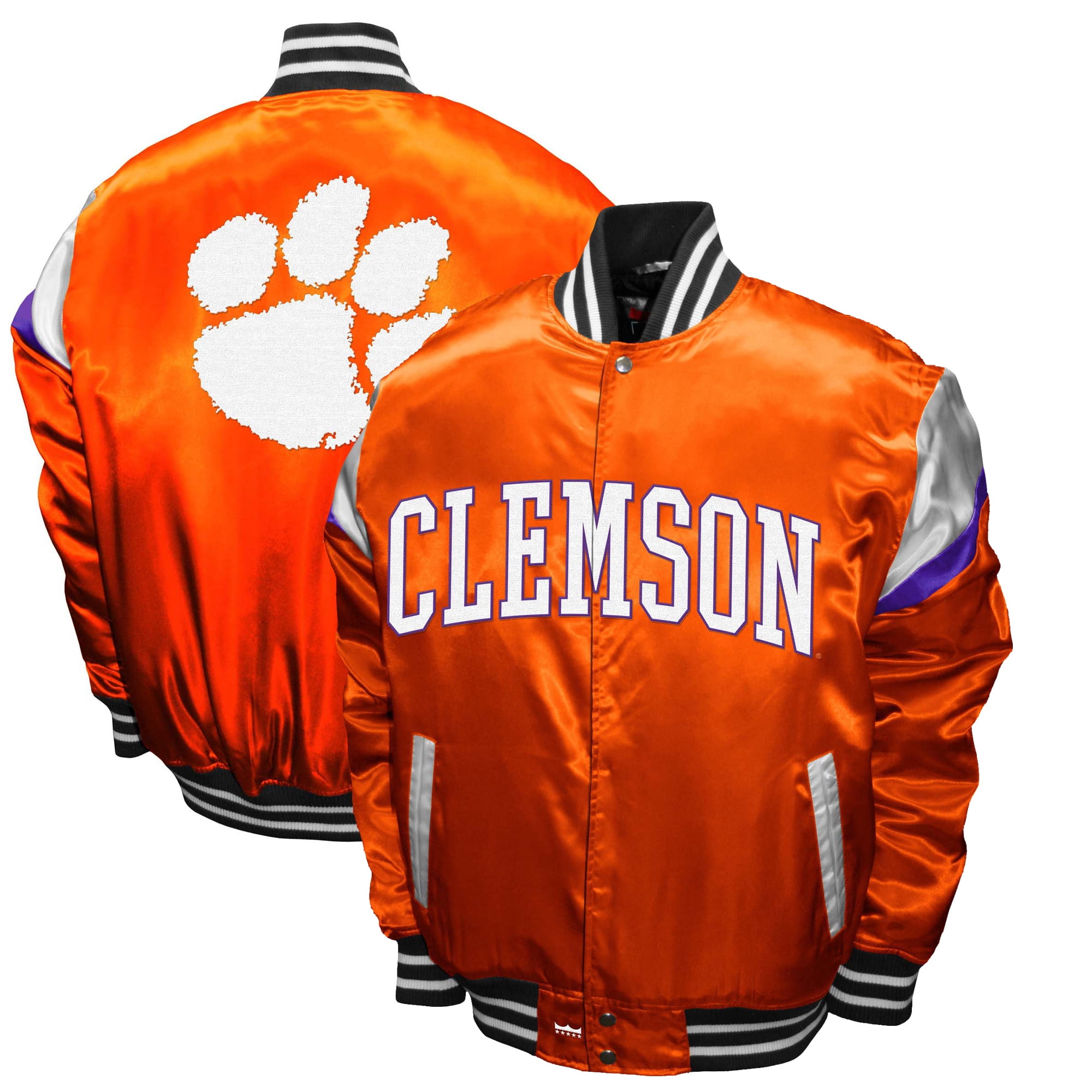 Men's Franchise Club Orange Clemson Tigers Power Satin Full-Snap Jacket ...