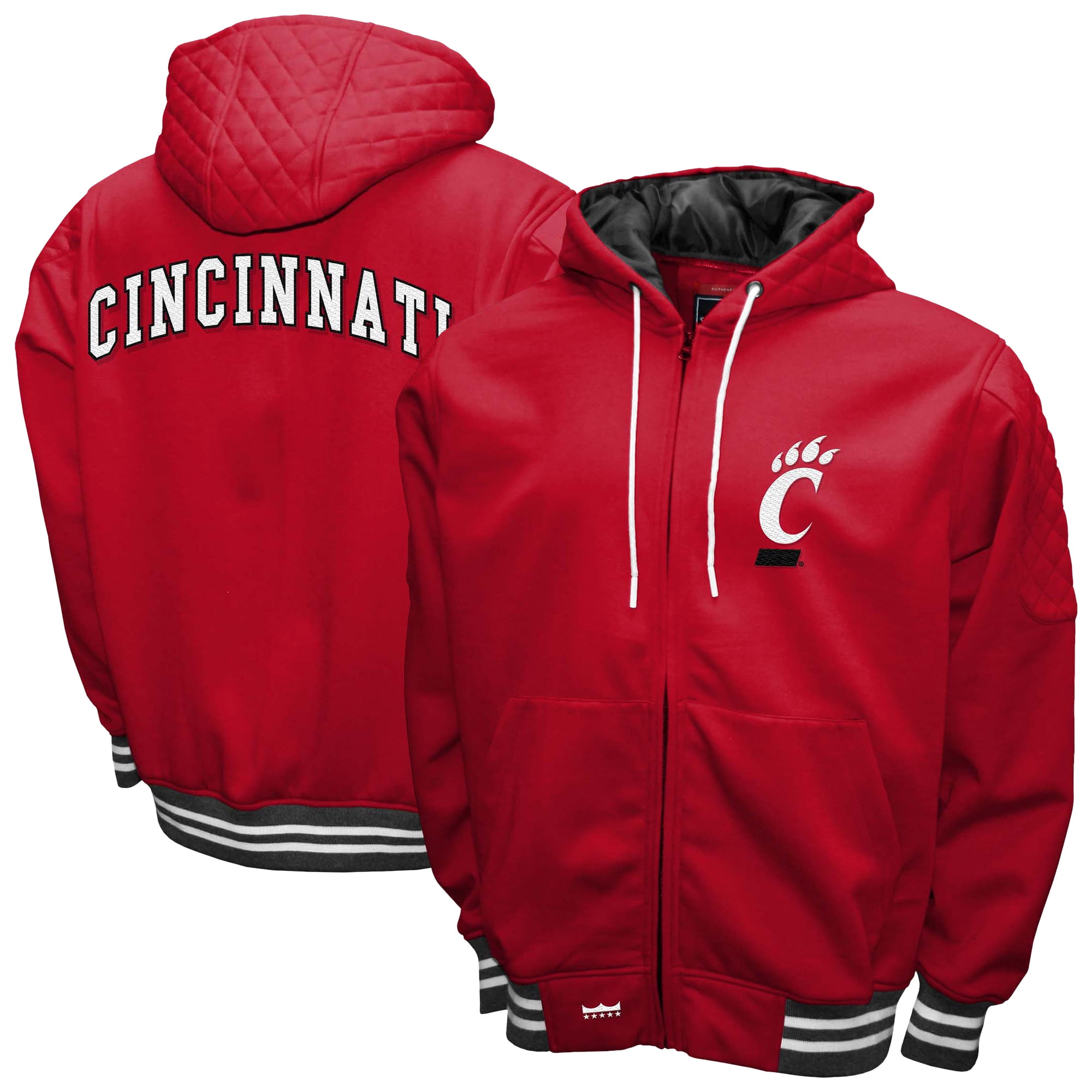 Men's Franchise Club Red Cincinnati Bearcats Grind Full-Zip Hoodie ...