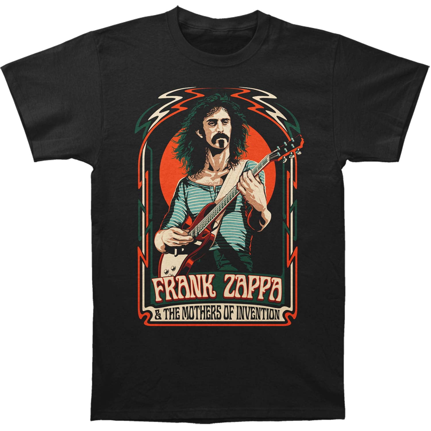 Men's Frank Zappa Illustration Slim Fit T-shirt XX-Large Black ...