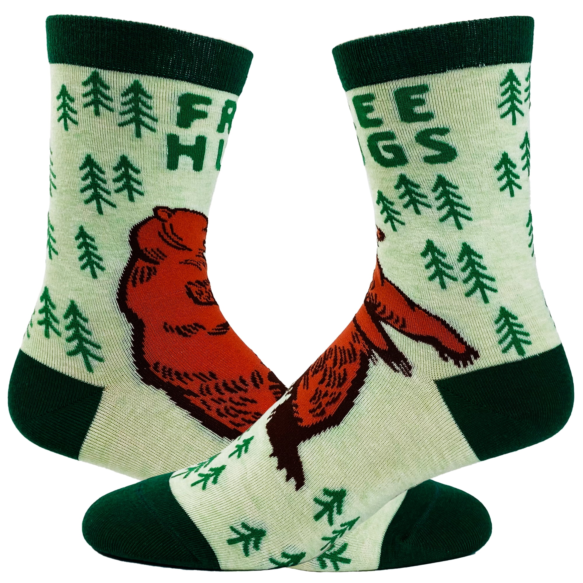 Men's Free Hugs Socks Funny Bear Woods Camping Outdoors Novelty ...