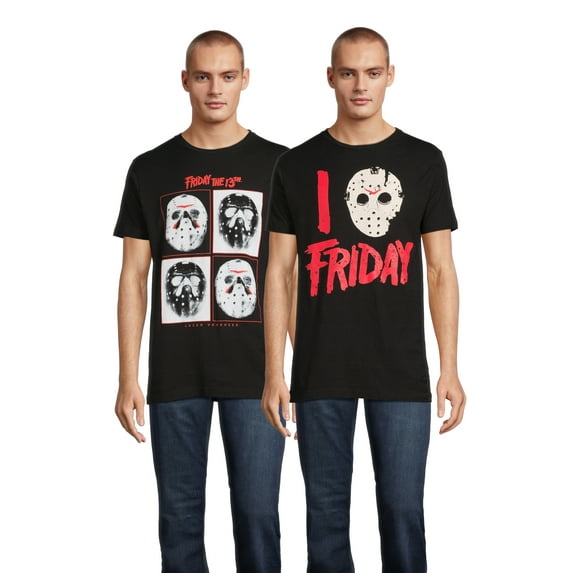 Men's & Big Men's Friday the 13th Graphic Tee Shirt, 2-Pack, Sizes S ...