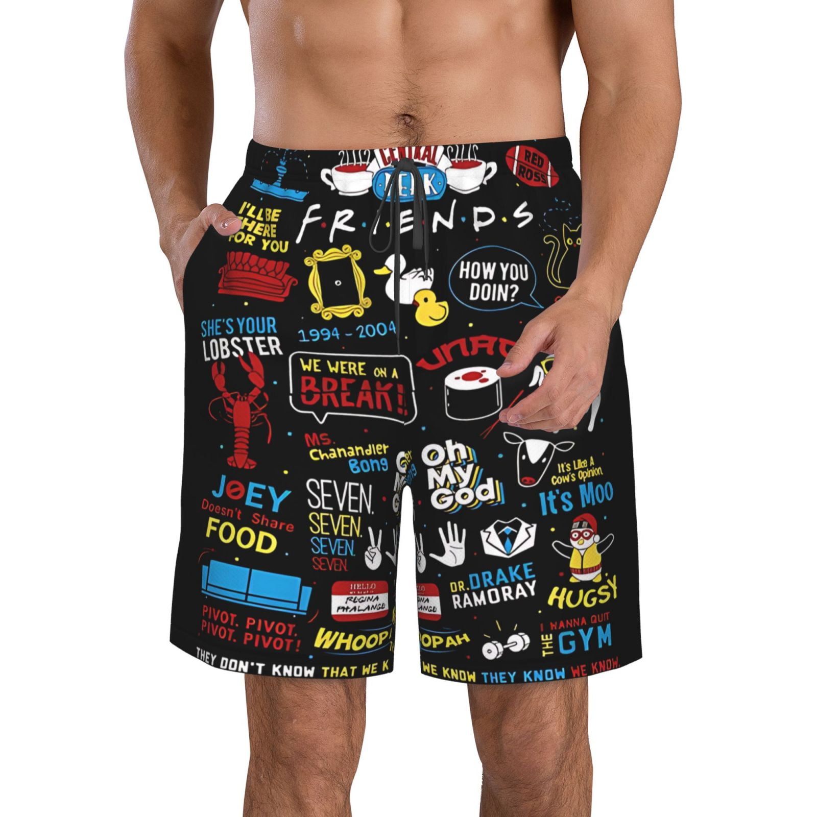 Men's Friends Tv Show Swim Trunks Quick Dry Bathing Suits Holiday Beach ...