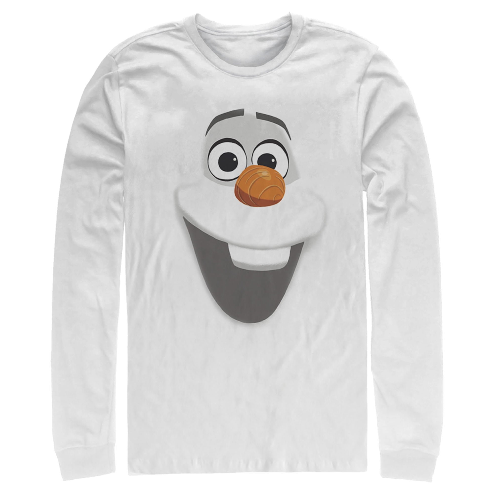 Men's Frozen Olaf Face Long Sleeve Shirt White Medium - Walmart.com