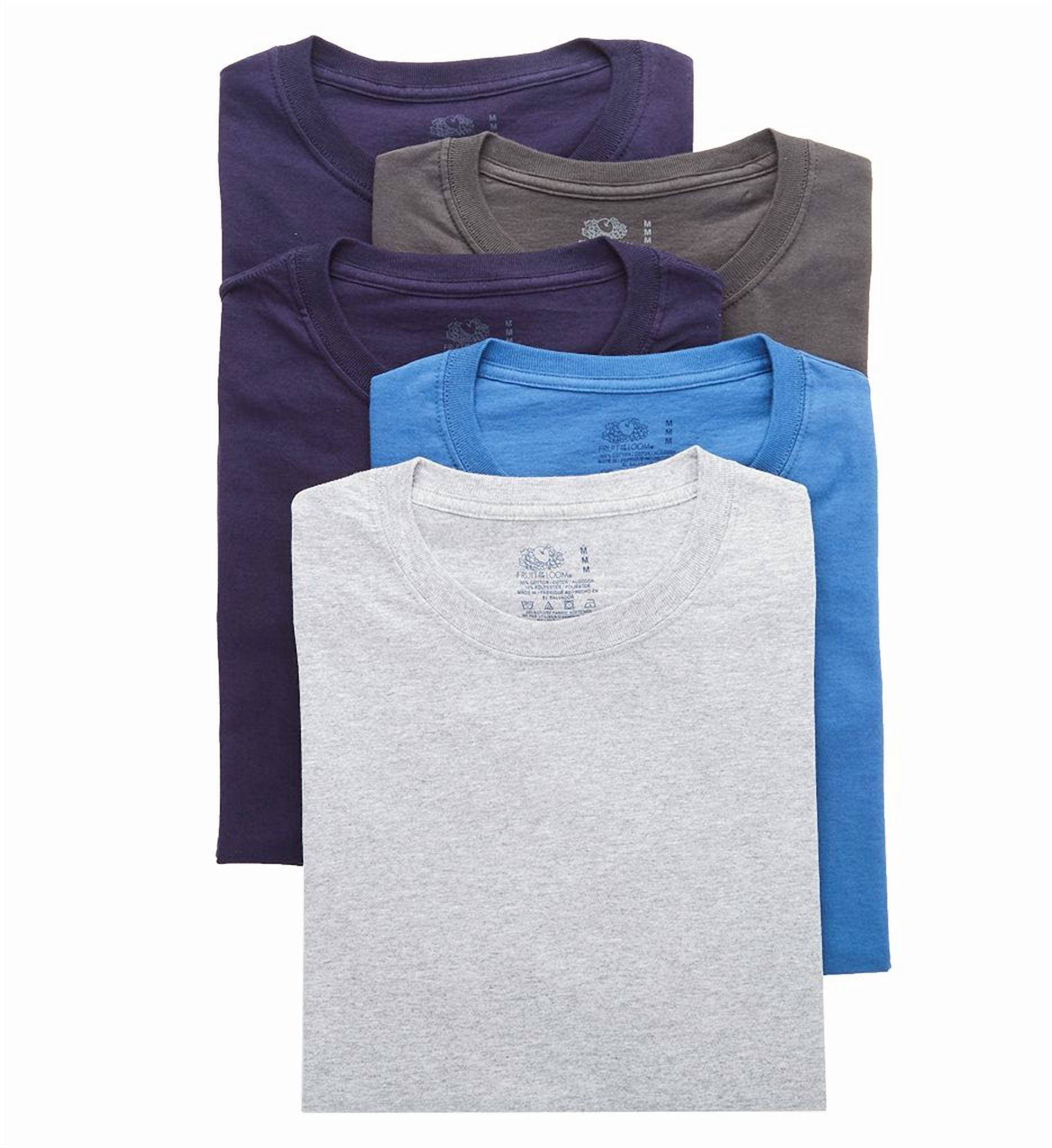 Men's Fruit Of The Loom 5P28CTG Stay Tucked Cotton Crew T-Shirts - 5 ...