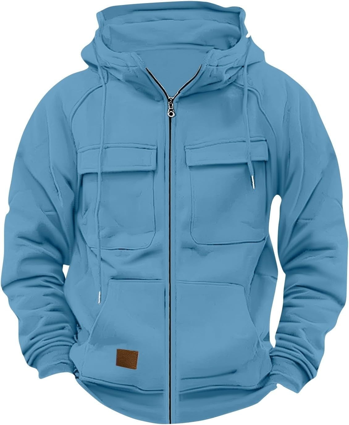Men's Full-Zip Hoodie with Multiple Pockets, Soft Fleece, Adjustable ...