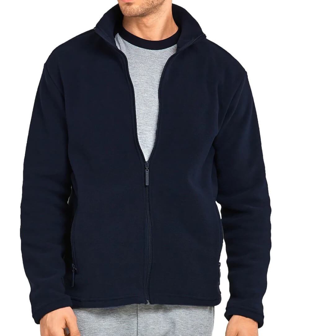 Men's Full-Zip Polar Fleece Jacket, Navy L, 1 Count, 1 Pack - Walmart.com