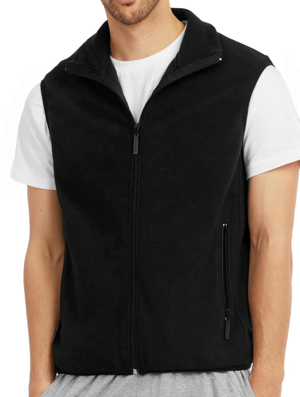 Men's Full-Zip Polar Fleece Vest, Black L, 1 Count, 1 Pack - Walmart.com