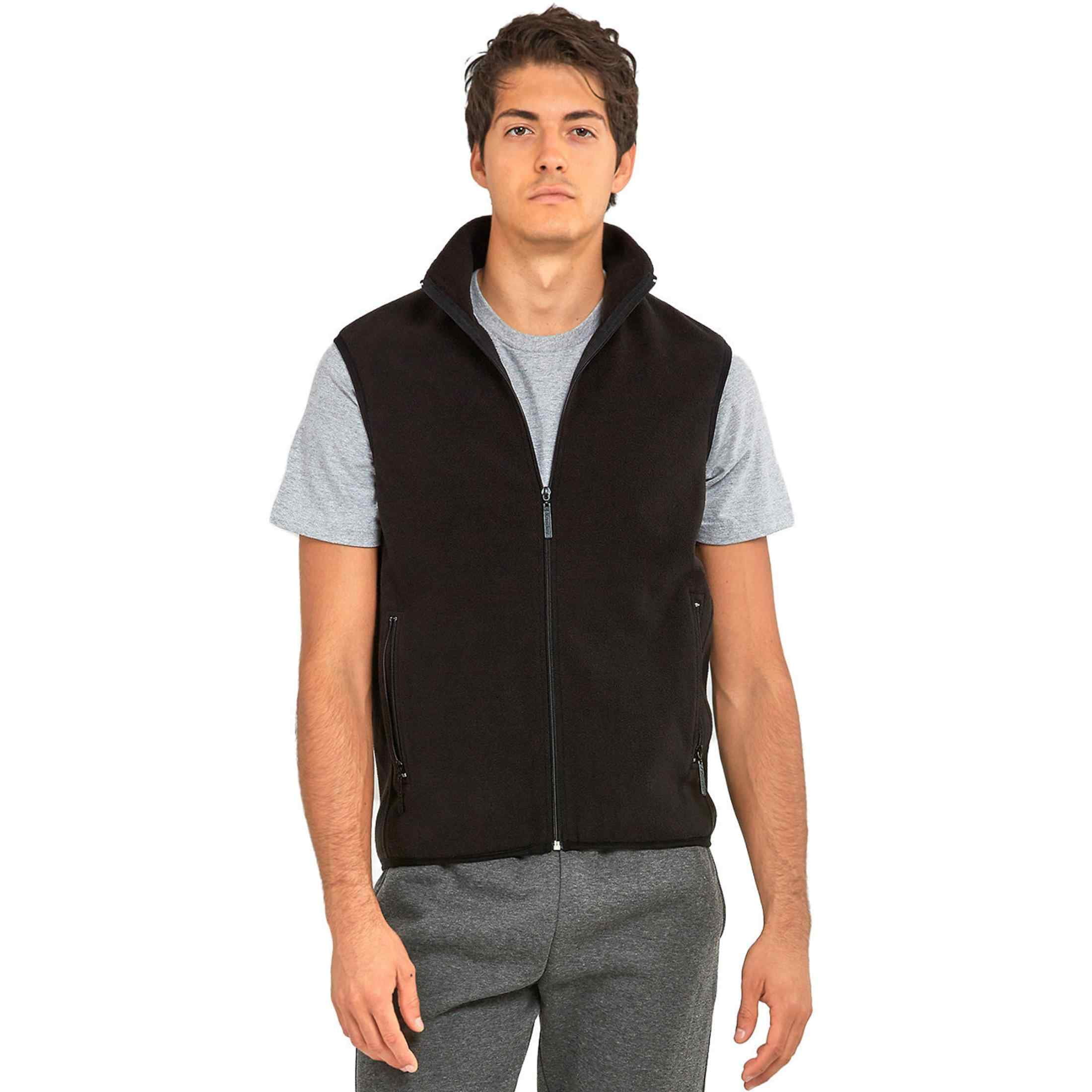 Men's Full-Zip Polar Fleece Vest, Black M, 1 Count, 1 Pack - Walmart.com