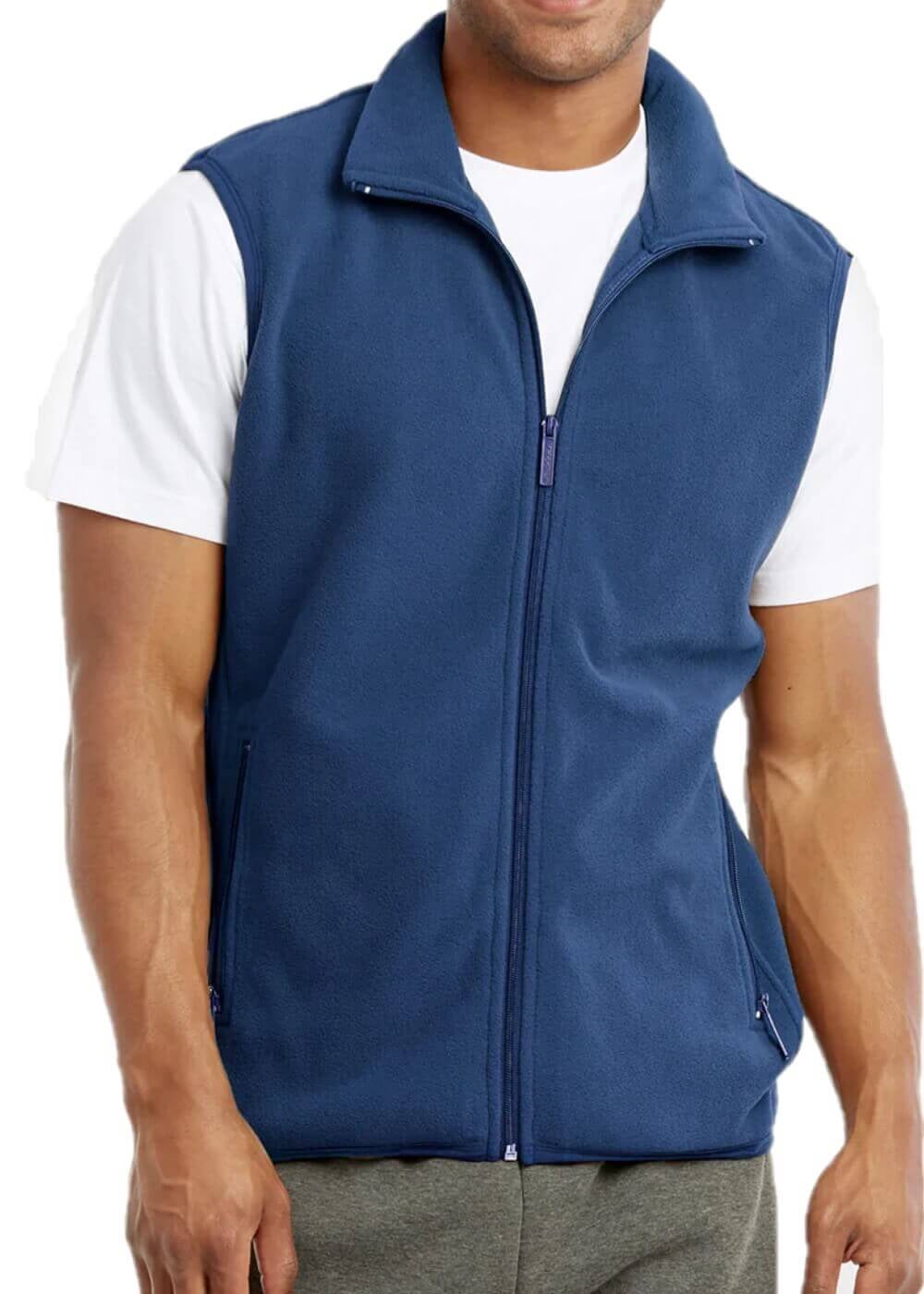 Men's Full-Zip Polar Fleece Vest, Denim S, 1 Count, 1 Pack - Walmart.com