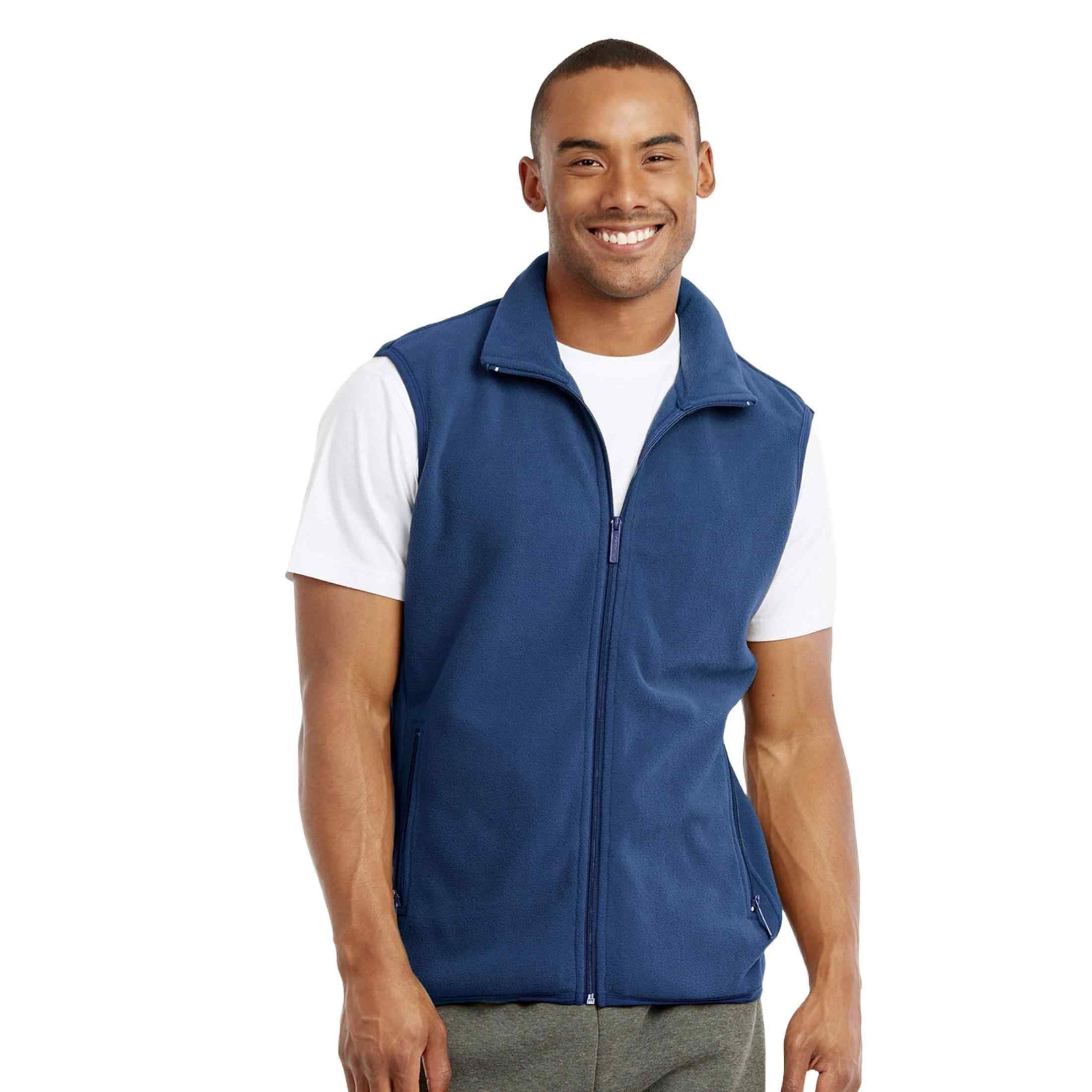 Men's Full-Zip Polar Fleece Vest, Denim S, 1 Count, 1 Pack - Walmart.com
