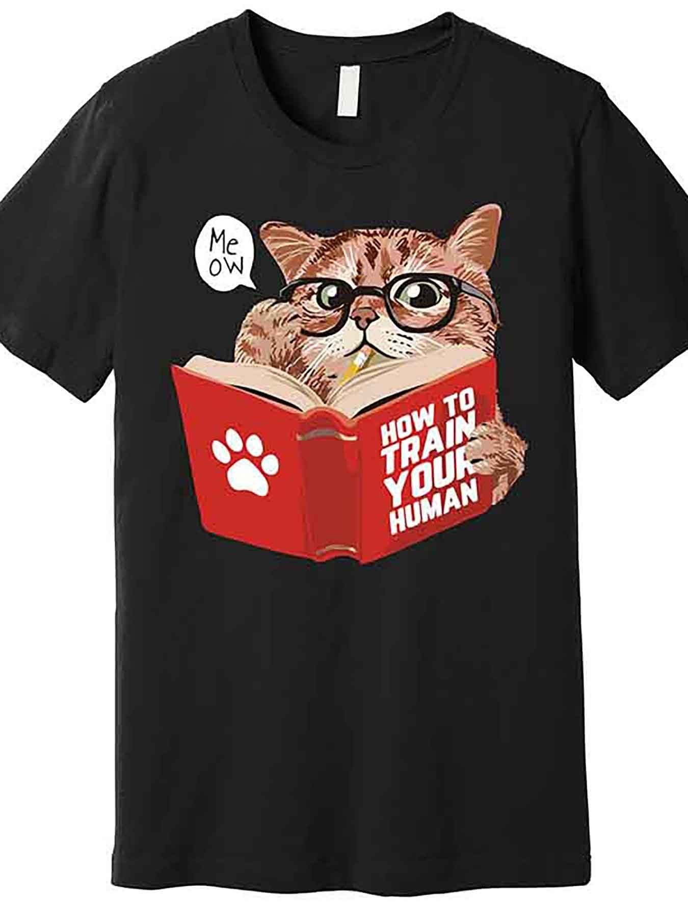 Men's Fun Cat Graphic T-Shirt - "How to Train Your Shovel Poop Official ...