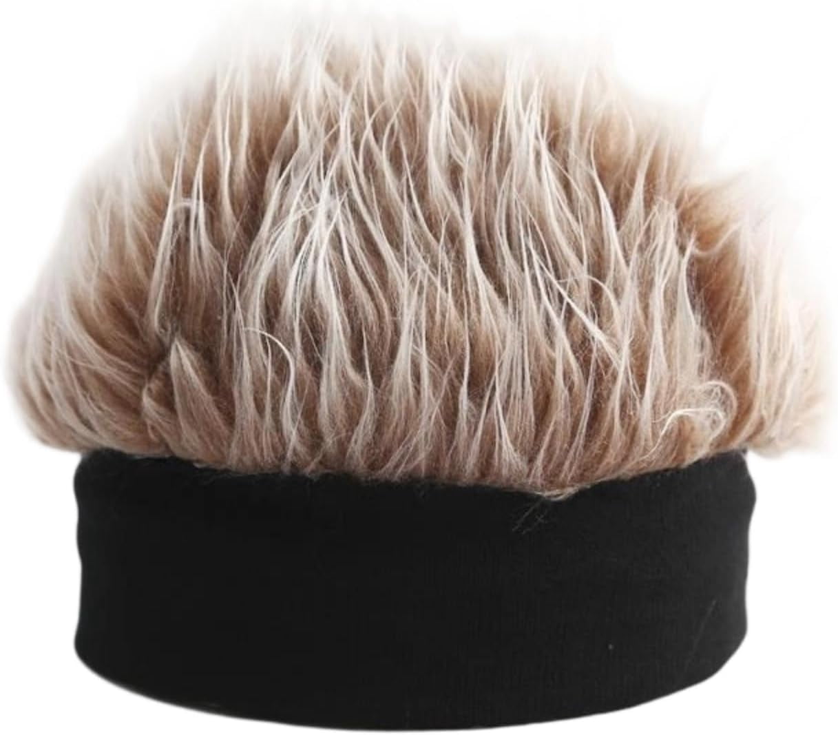 Men's Funky Faux Fur Knit Beanie Hat, Hip-Hop Style, Spiked Funny Wig ...