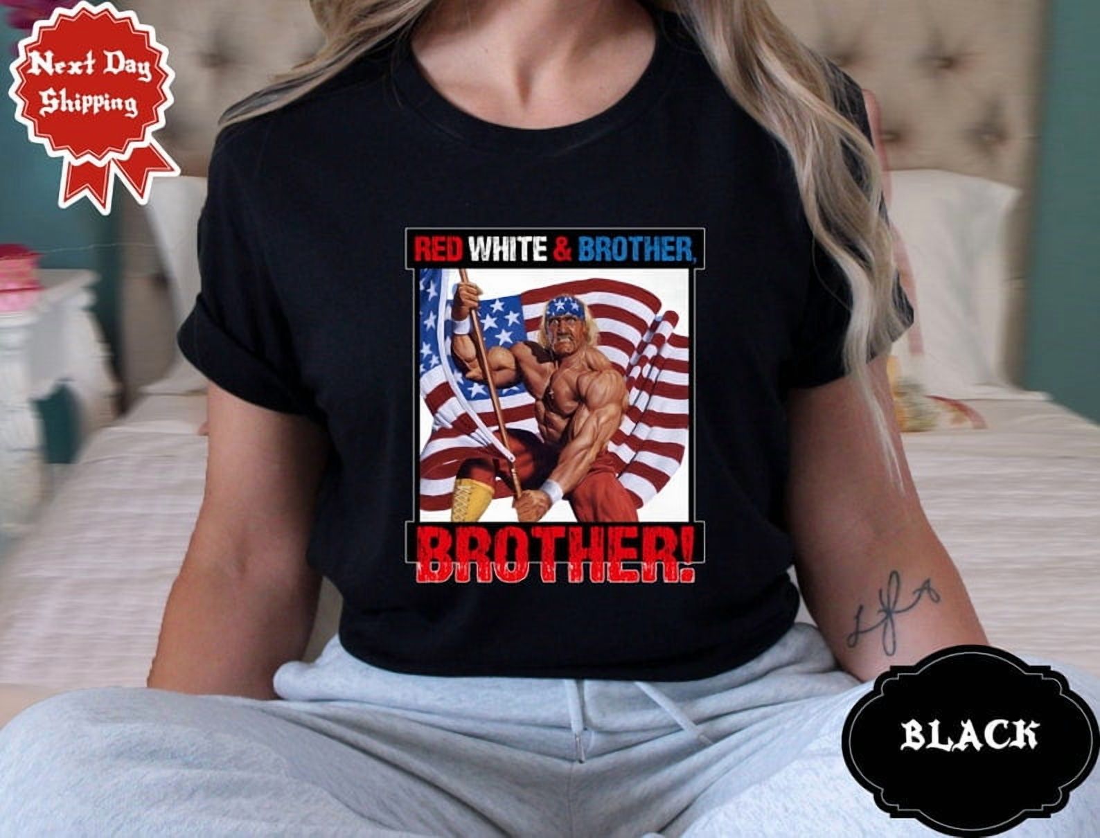 Men's Funny 4th of July T-shirt, Hulk Hogan Graphic Shirt, Hulkamania ...