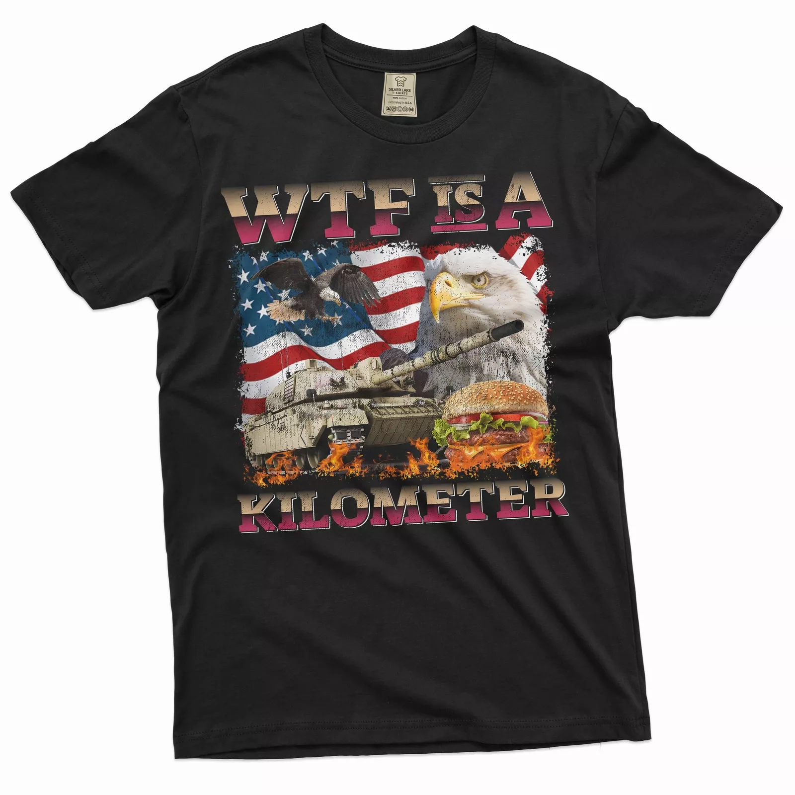 Men's Funny 4th of July WTF is a Kilometer T-shirt usa patriotic shirts ...