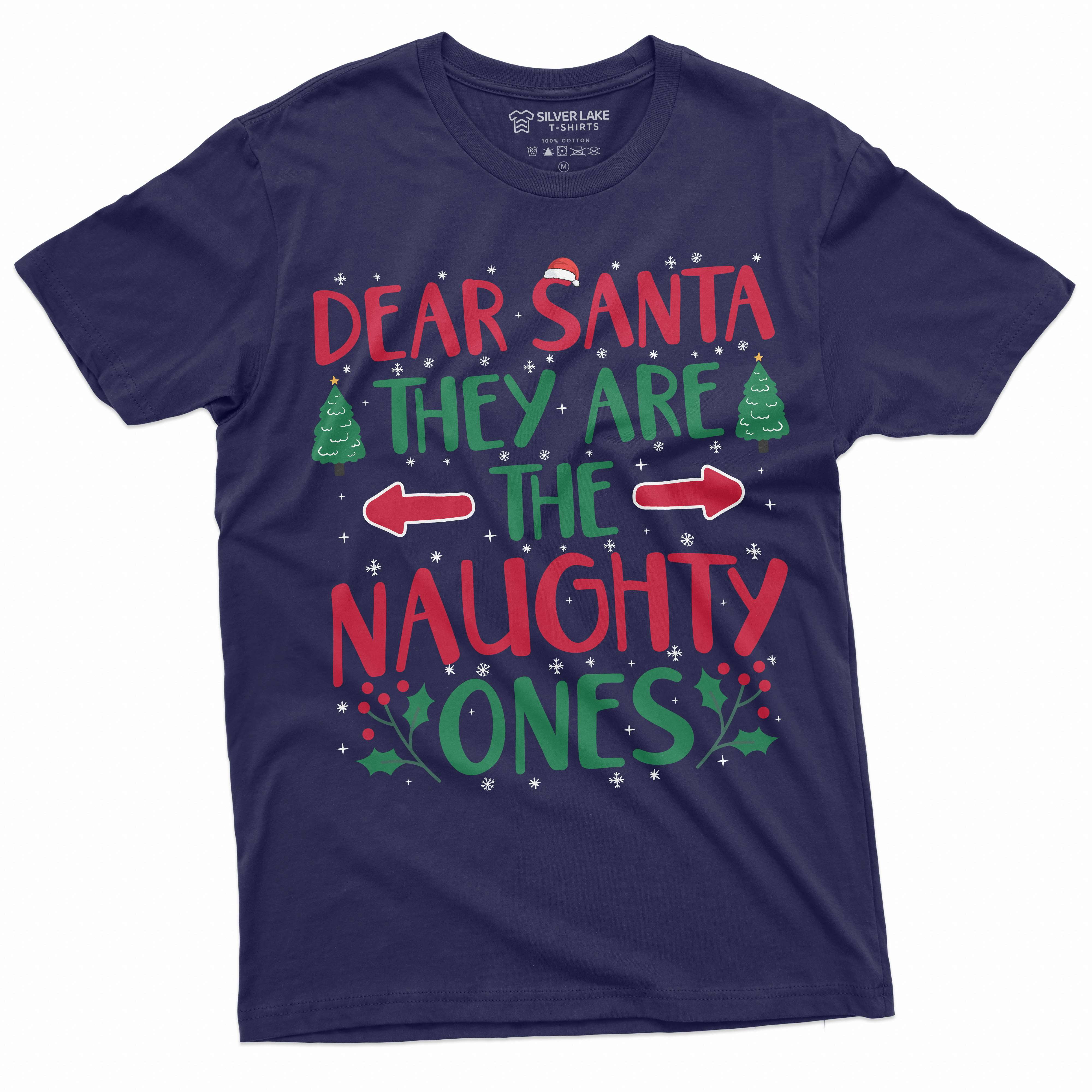 Men's Funny Christmas Santa List T-shirt they are naughty ones funny ...