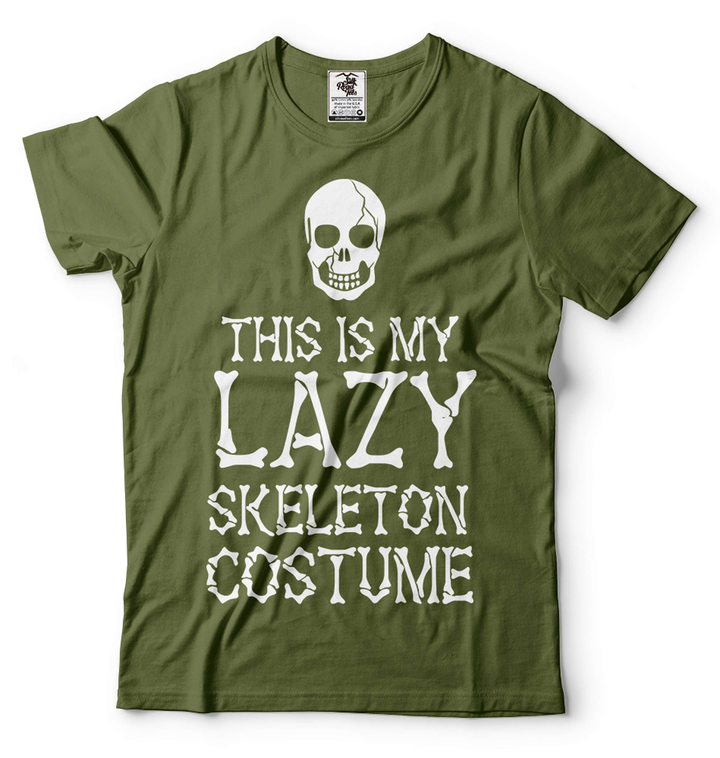 Men's Funny Halloween Costume Lazy Skeleton Shirt This Is My Lazy ...
