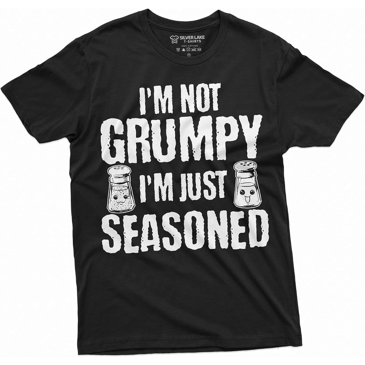 Men's Funny I am not Grumpy I am just Seasoned T-Shirt Grandpa Papa Dad Fathers Day Funny Gift ...