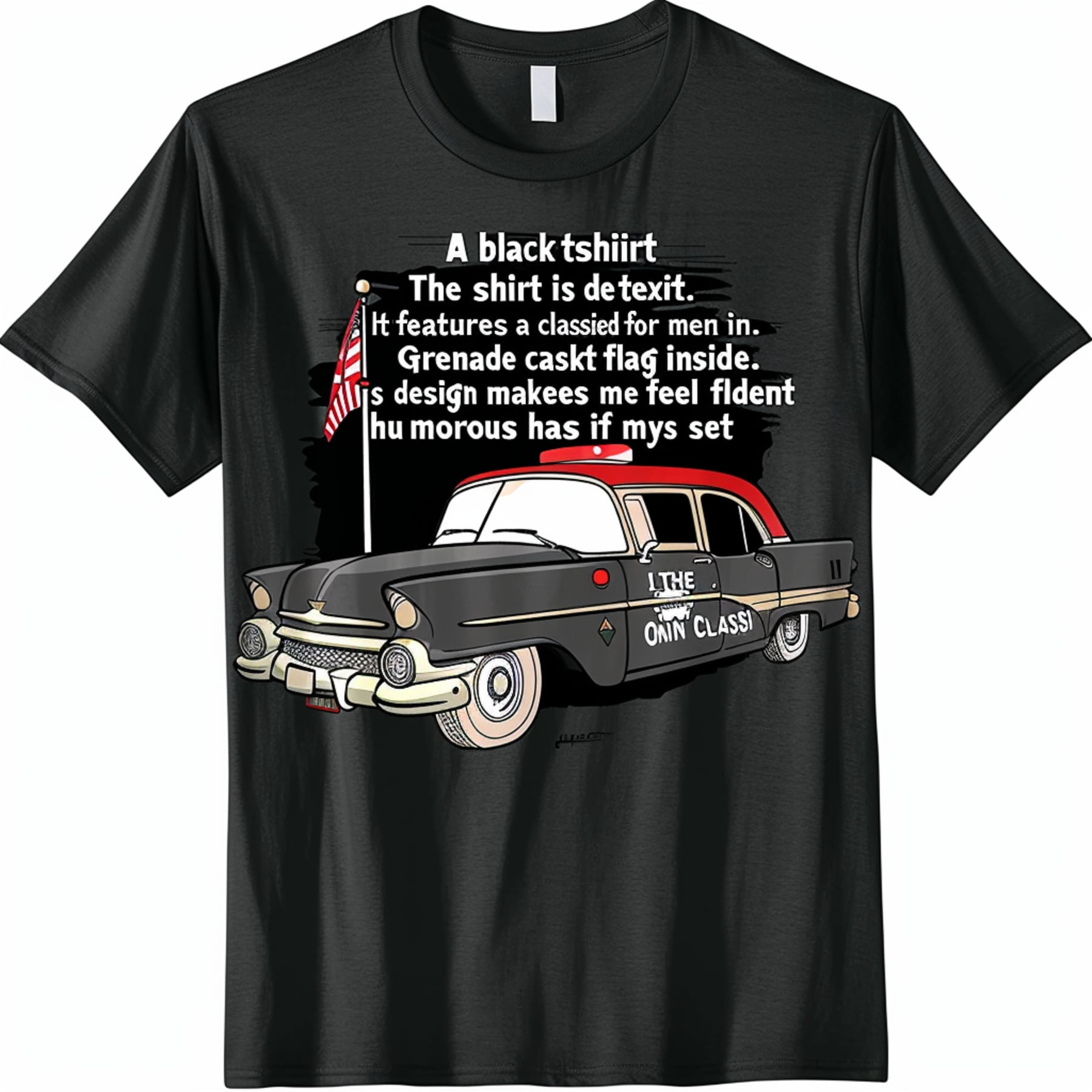 Men's Funny On Call Black T Shirt Humorous design with hearse car ...