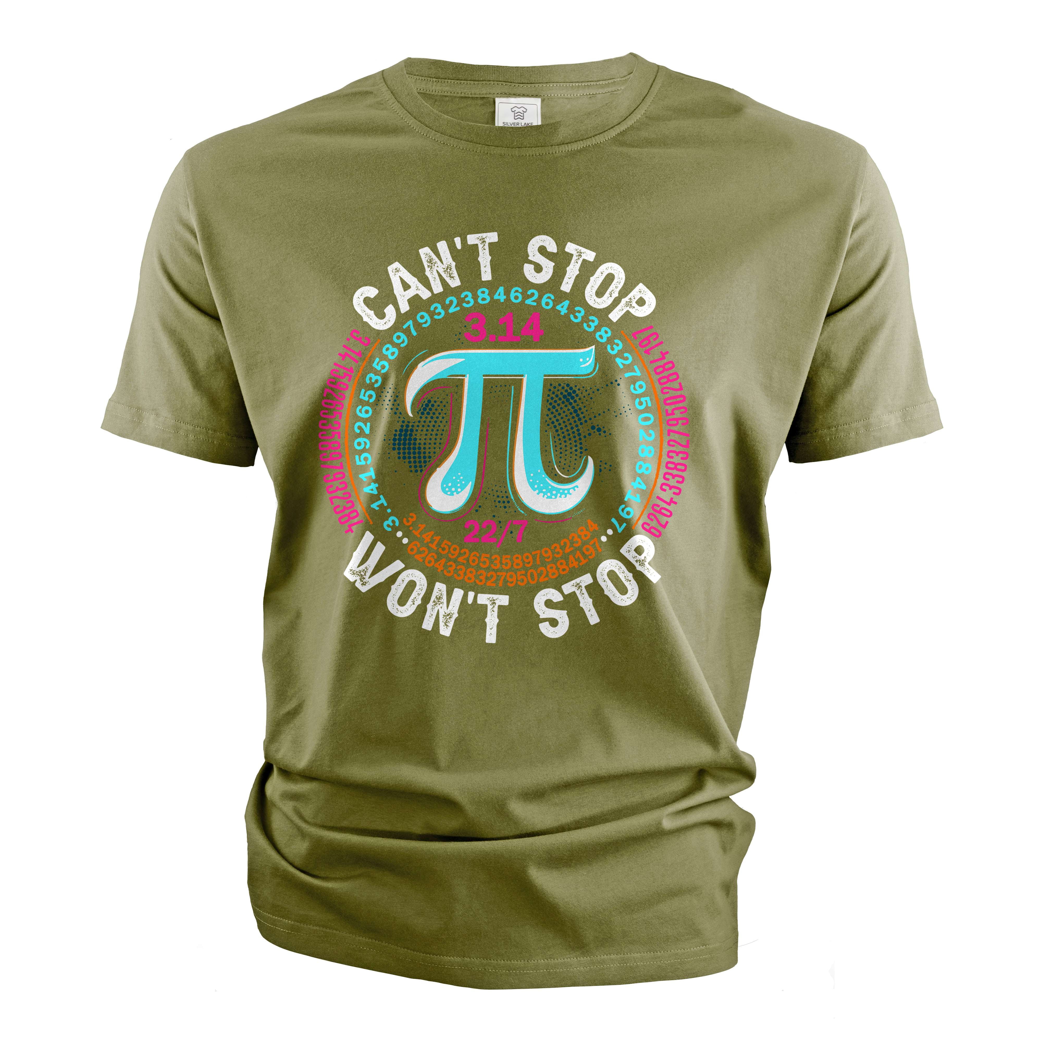 Men's Funny math T-shirt mathematical constant 3.14 Pi Tee shirt geeky ...