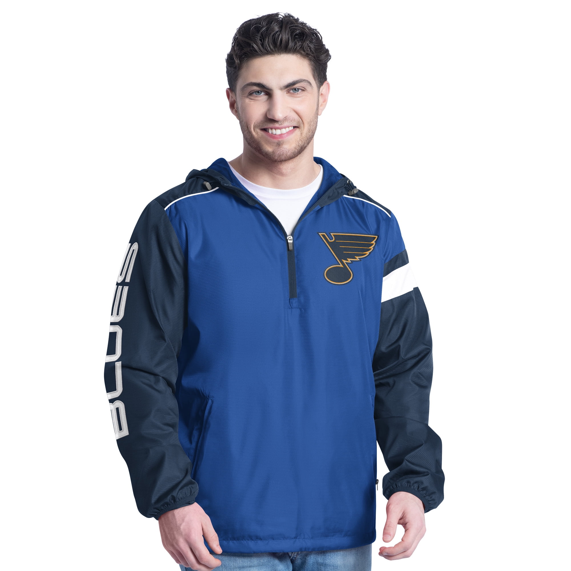 Men's G-III Sports by Carl Banks Blue/Navy St. Louis Blues Lateral Half ...