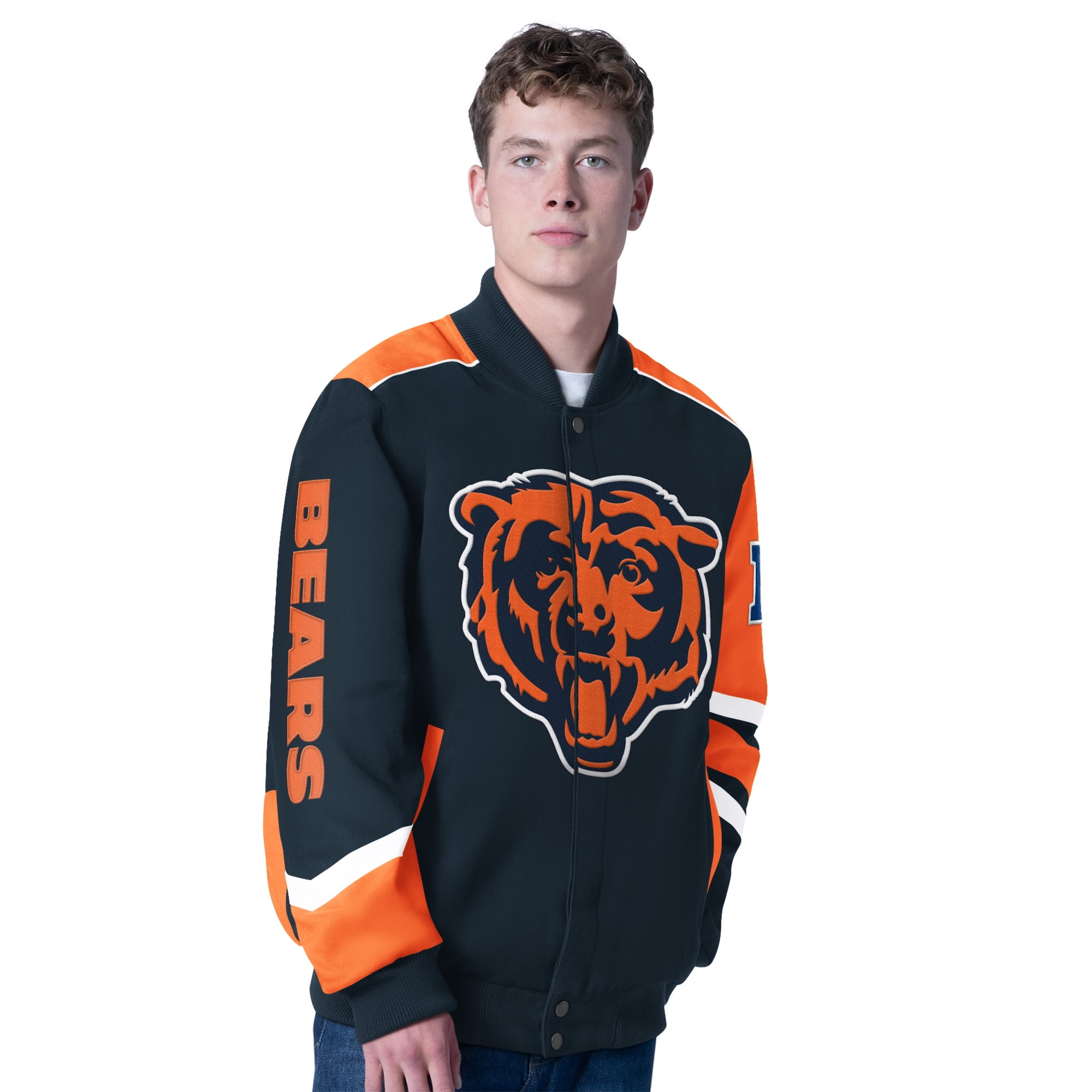Men's G-III Sports by Carl Banks Navy Chicago Bears Prime Time Full-Zip ...