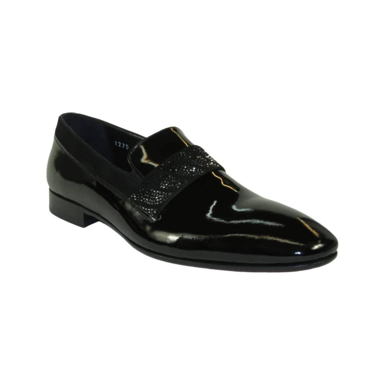 Men's GENIO Patent Leather Red Sole Shoes Formal 120371275 Black Stones ...