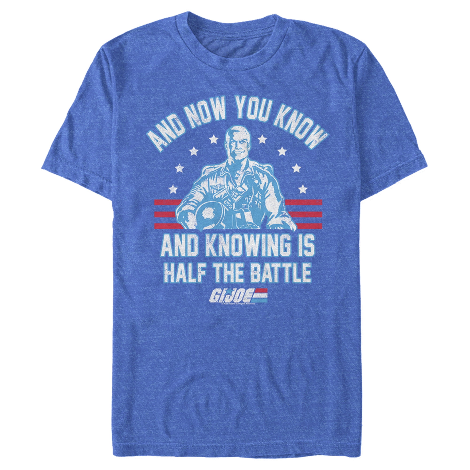 Mens Gi Joe Knowing Is Half The Battle Graphic Tee Royal Blue Heather