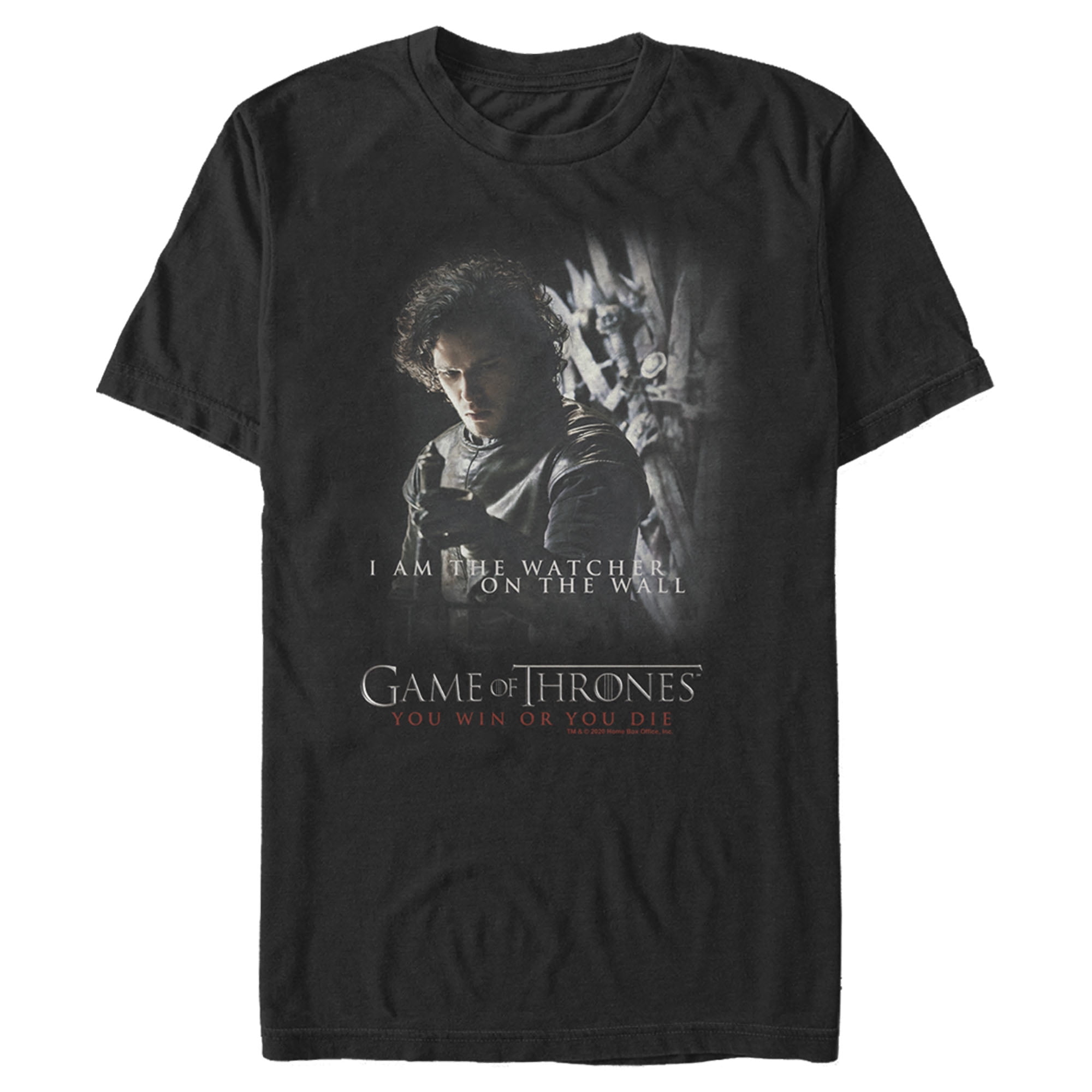 Men's Game of Thrones Jon Snow Watcher on the Wall Graphic Tee Black X ...