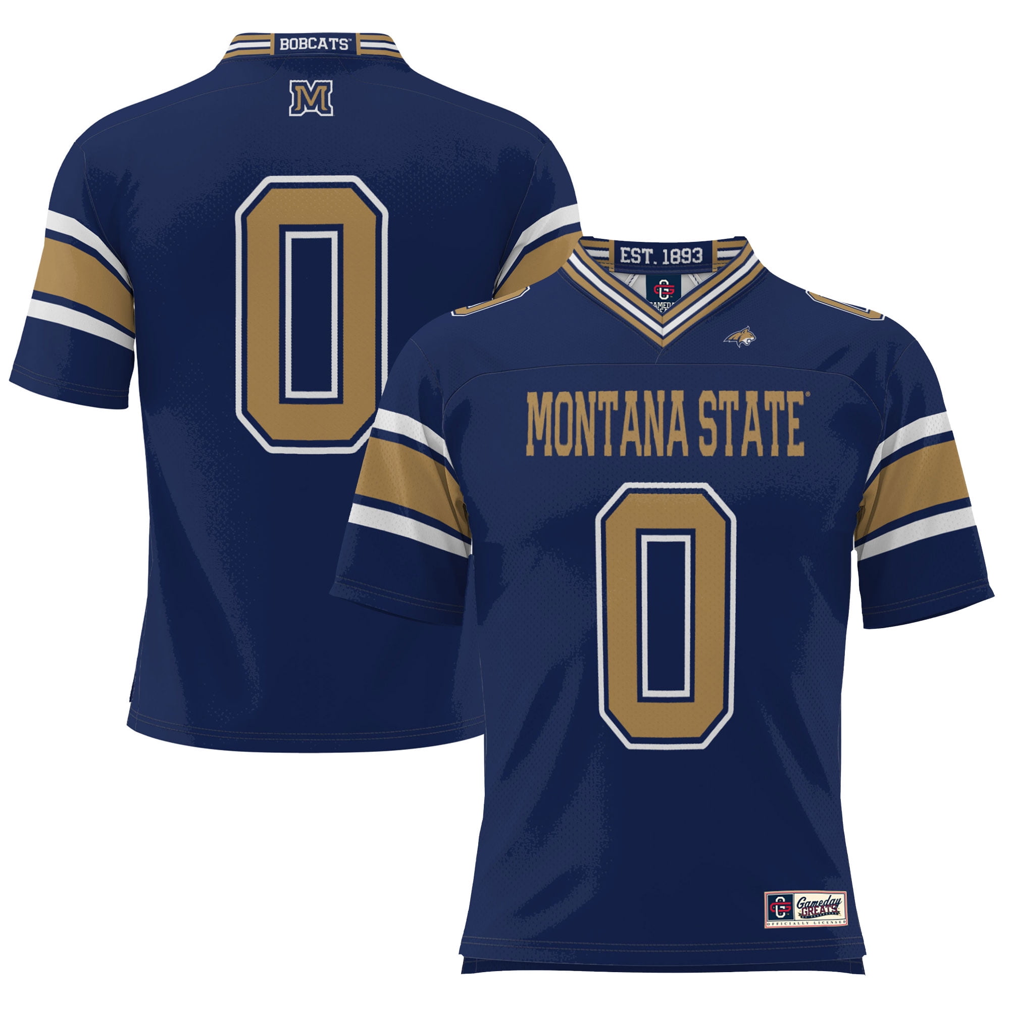 Men's GameDay Greats #0 Navy Montana State Bobcats Football Jersey ...