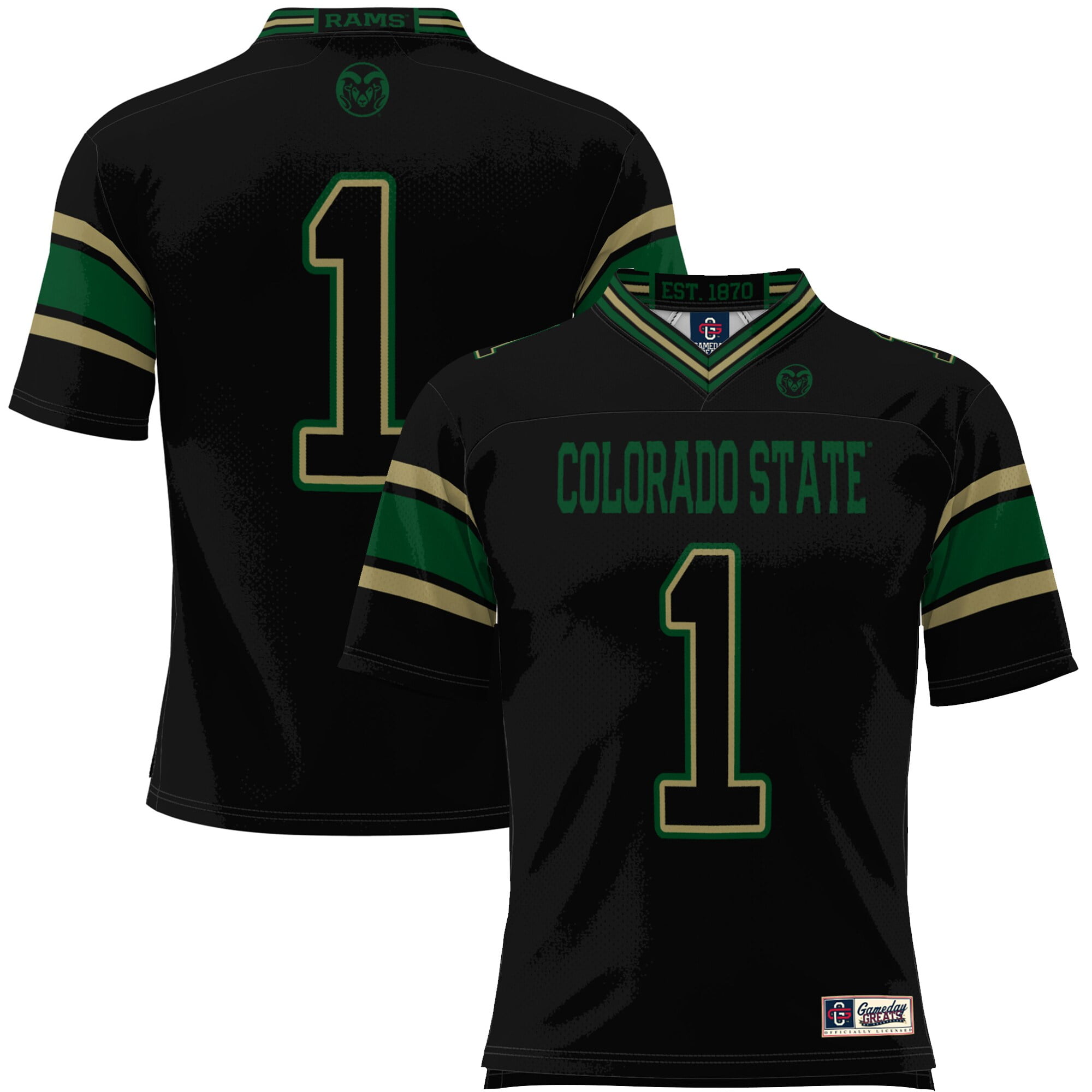 Men's GameDay Greats #1 Black Colorado State Rams Endzone Football ...
