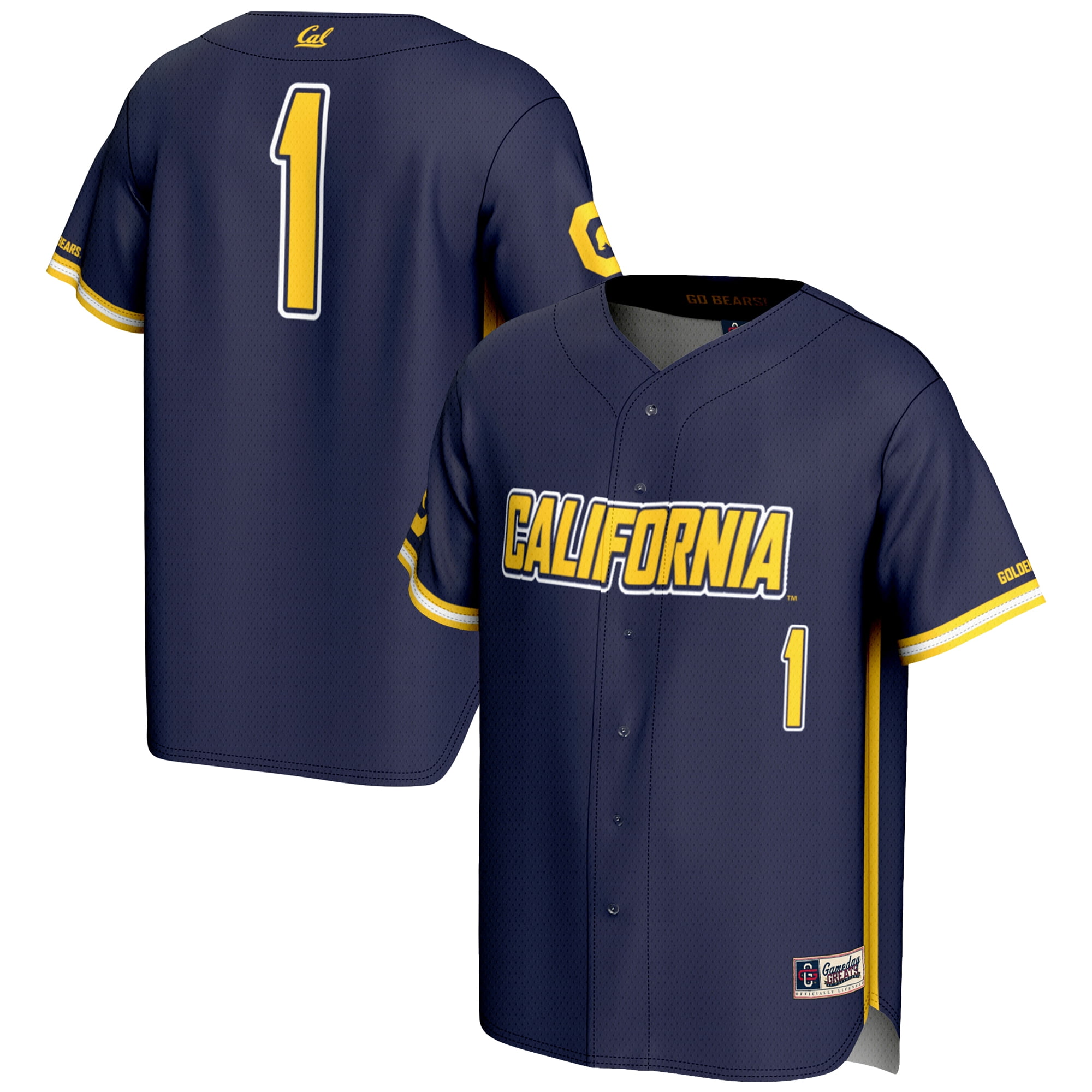 Men's GameDay Greats #1 Navy Cal Bears Lightweight Baseball Jersey ...