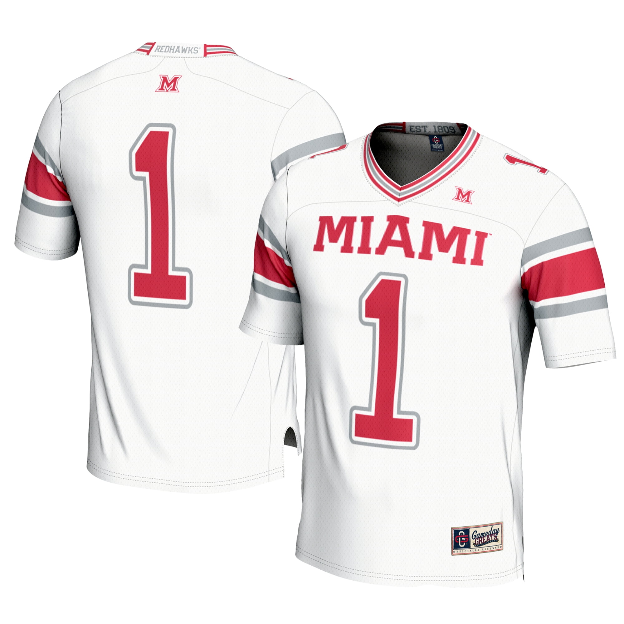 Men's GameDay Greats #1 White Miami University RedHawks Football Jersey ...