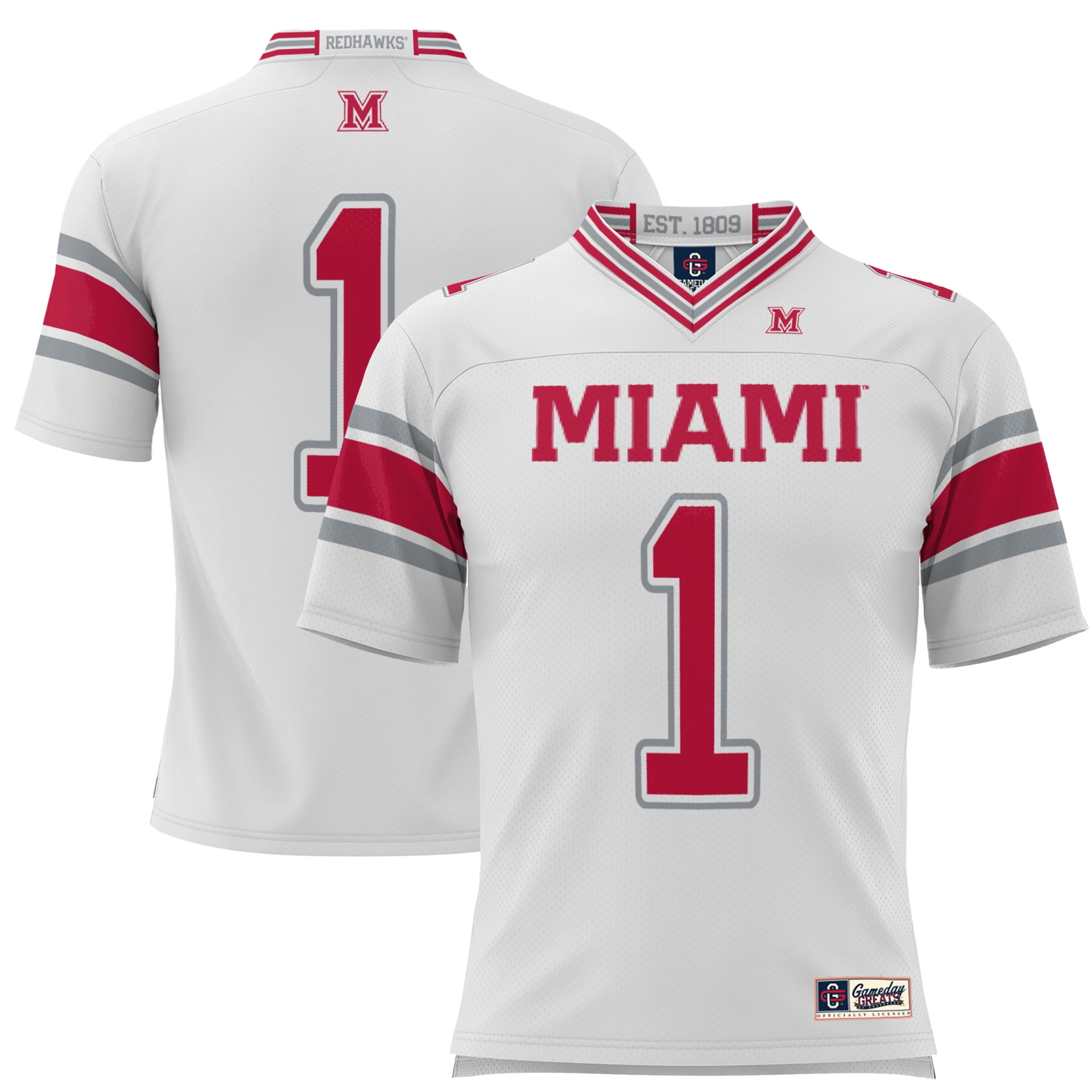 Men's GameDay Greats #1 White Miami University RedHawks Football Jersey ...