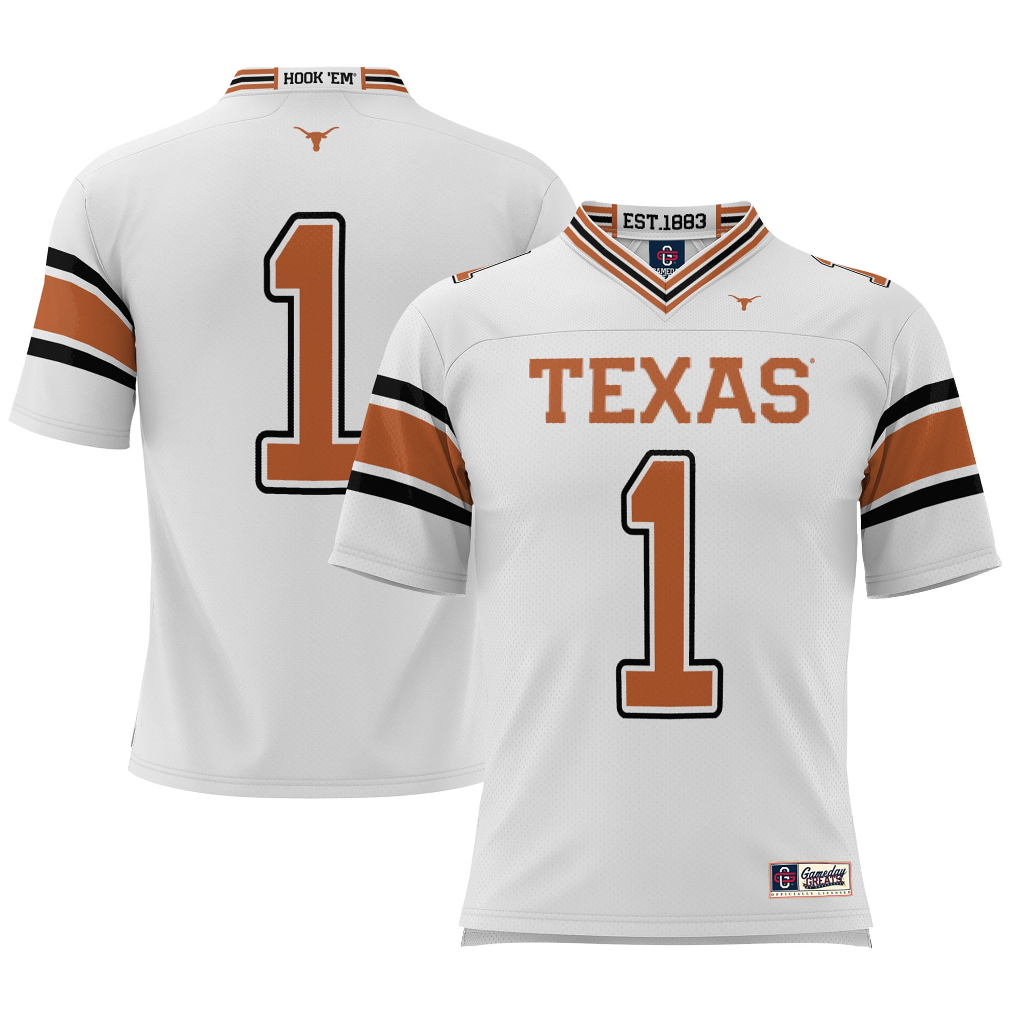 Men's GameDay Greats #1 White Texas Longhorns Football Jersey - Walmart.com