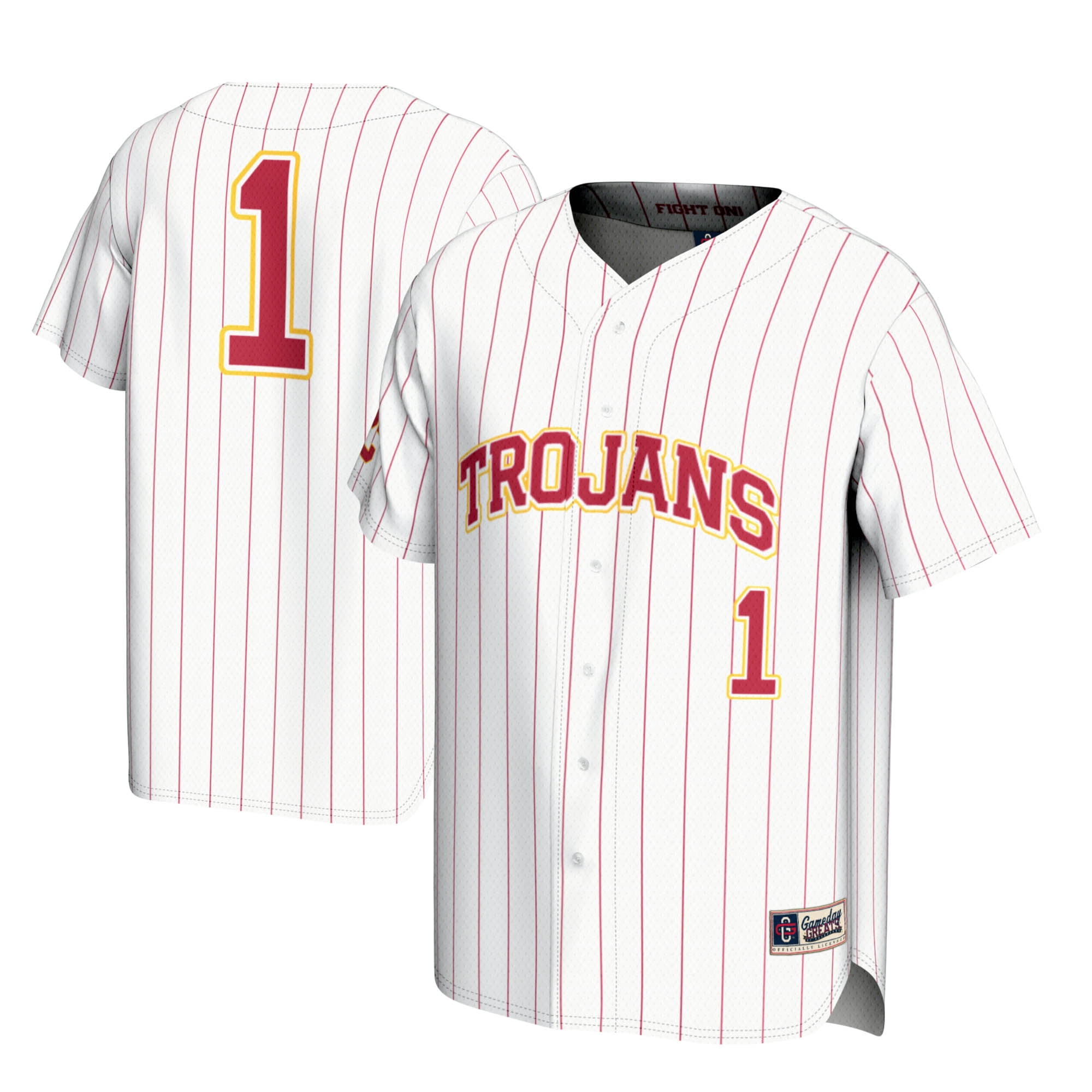 Men's GameDay Greats #1 White USC Trojans Lightweight Baseball Jersey ...