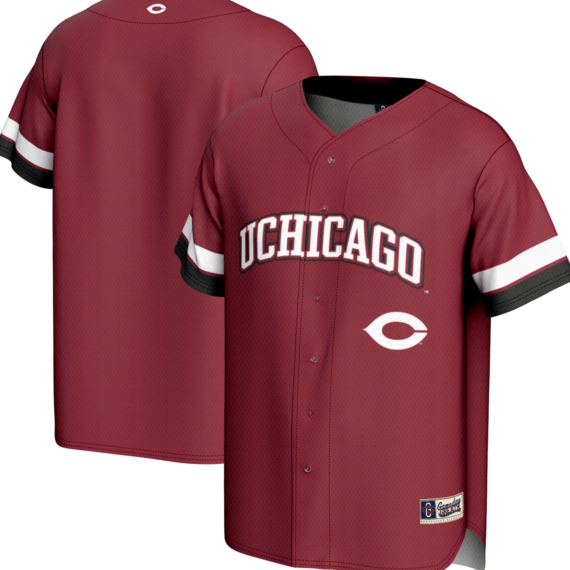 Men's GameDay Greats Maroon UChicago Maroons Spirit Baseball Jersey ...