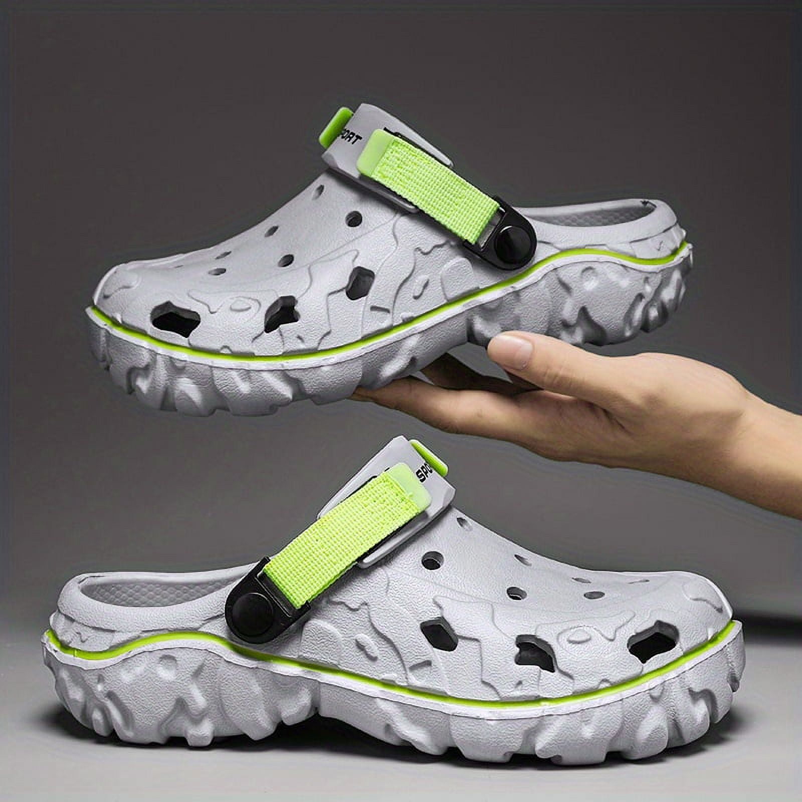 Men's Garden Clogs Out Clogs, Slip-on Closed Toe Sandals, Soft Sole ...