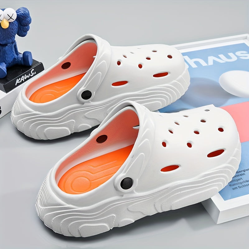 Men's Garden Clogs Thick Sole Clogs, Slip-on Closed Toe Sandals, Soft ...