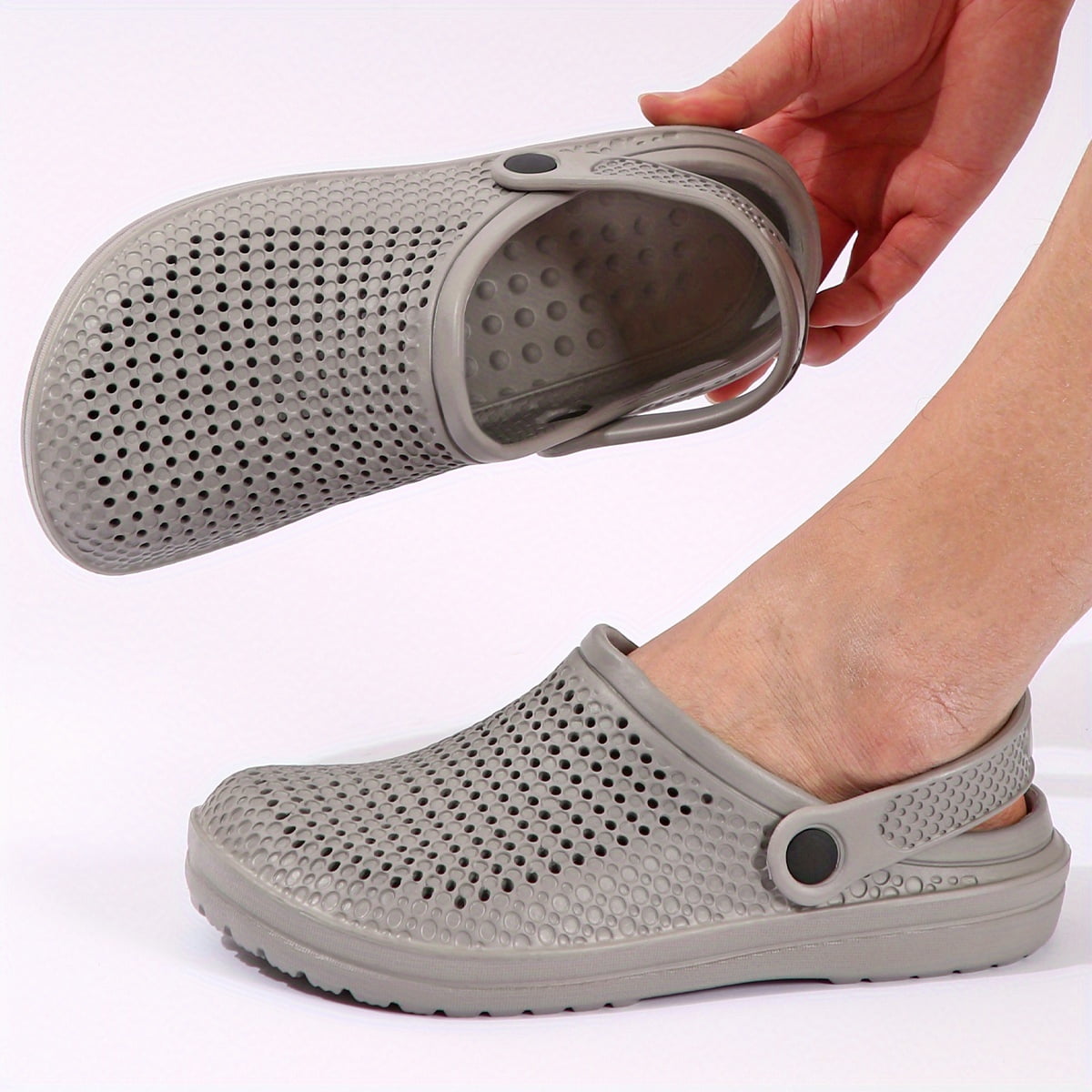 Men's Garden Clogs Water Shoes, Classic Clogs Slip-on Closed Toe ...