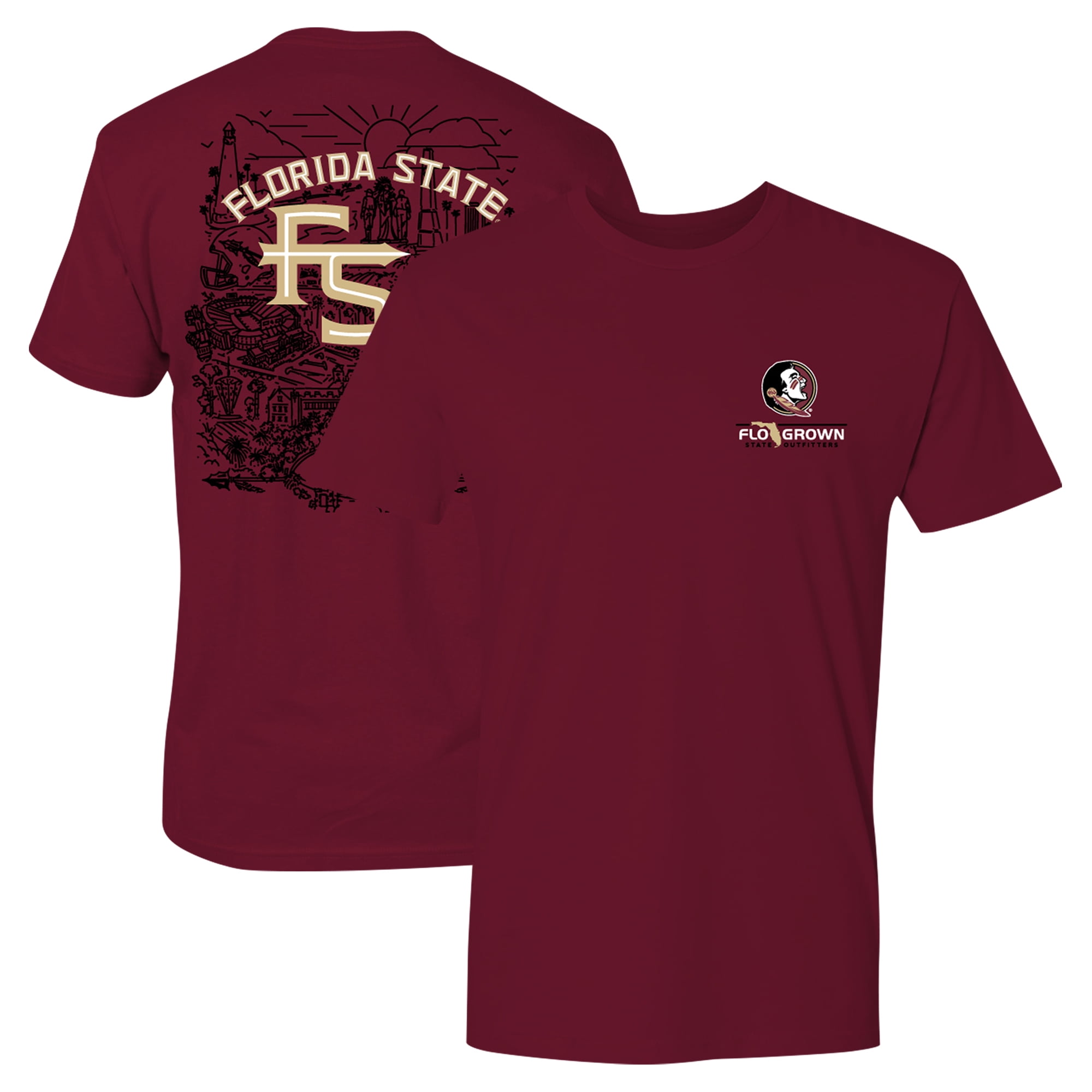 Men's Garnet Florida State Seminoles City Line T-Shirt - Walmart.com