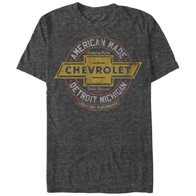 Men's General Motors American Made Distressed Logo Graphic Tee Charcoal ...