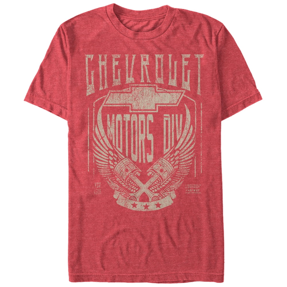 General Motors Men's Chevy Apparel Graphic T-Shirt, Red Heather, X ...
