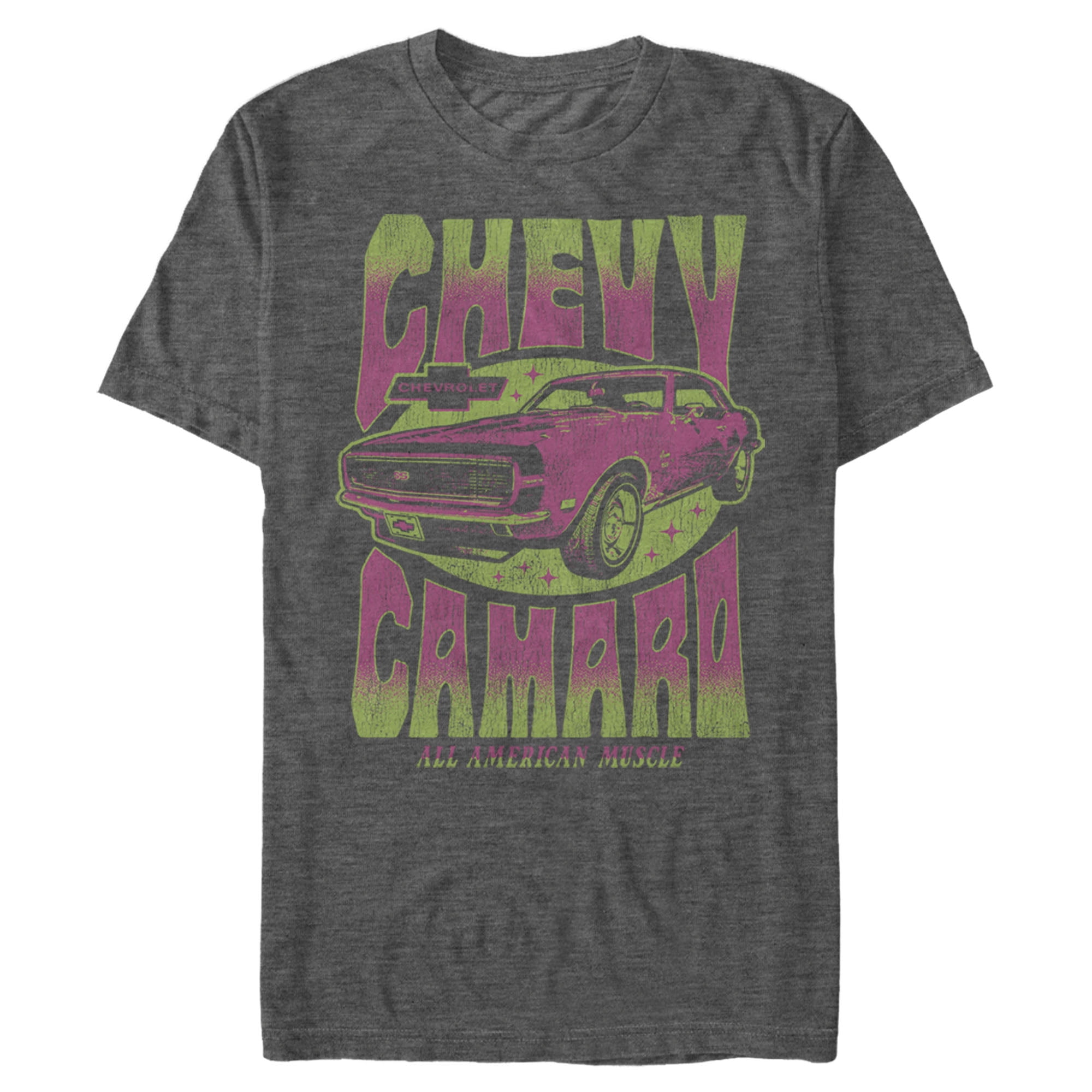 Men's General Motors Retro Pink and Green Chevy Camaro Graphic Tee ...