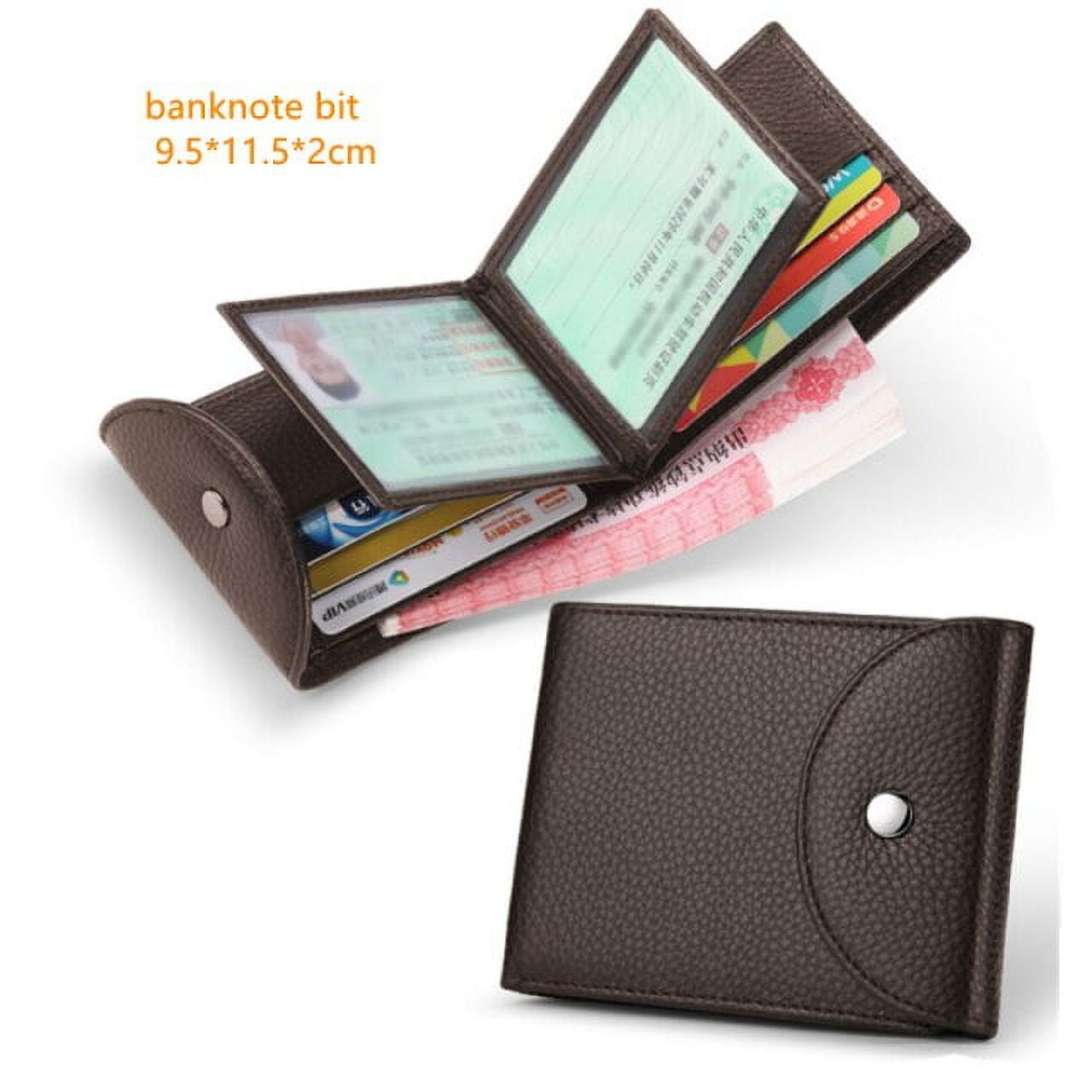 Men's Geniune Leather Wallet Card Holder Driver License Storage Case ...