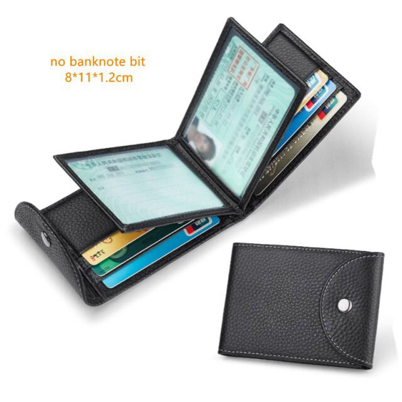 Men's Geniune Leather Wallet Card Holder Driver License Storage Case ...